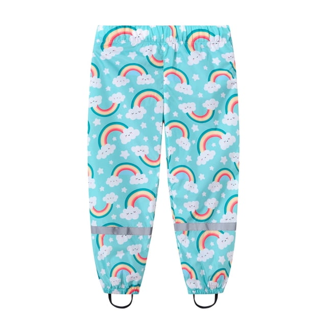 TMOYZQ Toddler Little Girls Rain Pants Cute Print Outdoor Quick-Drying ...
