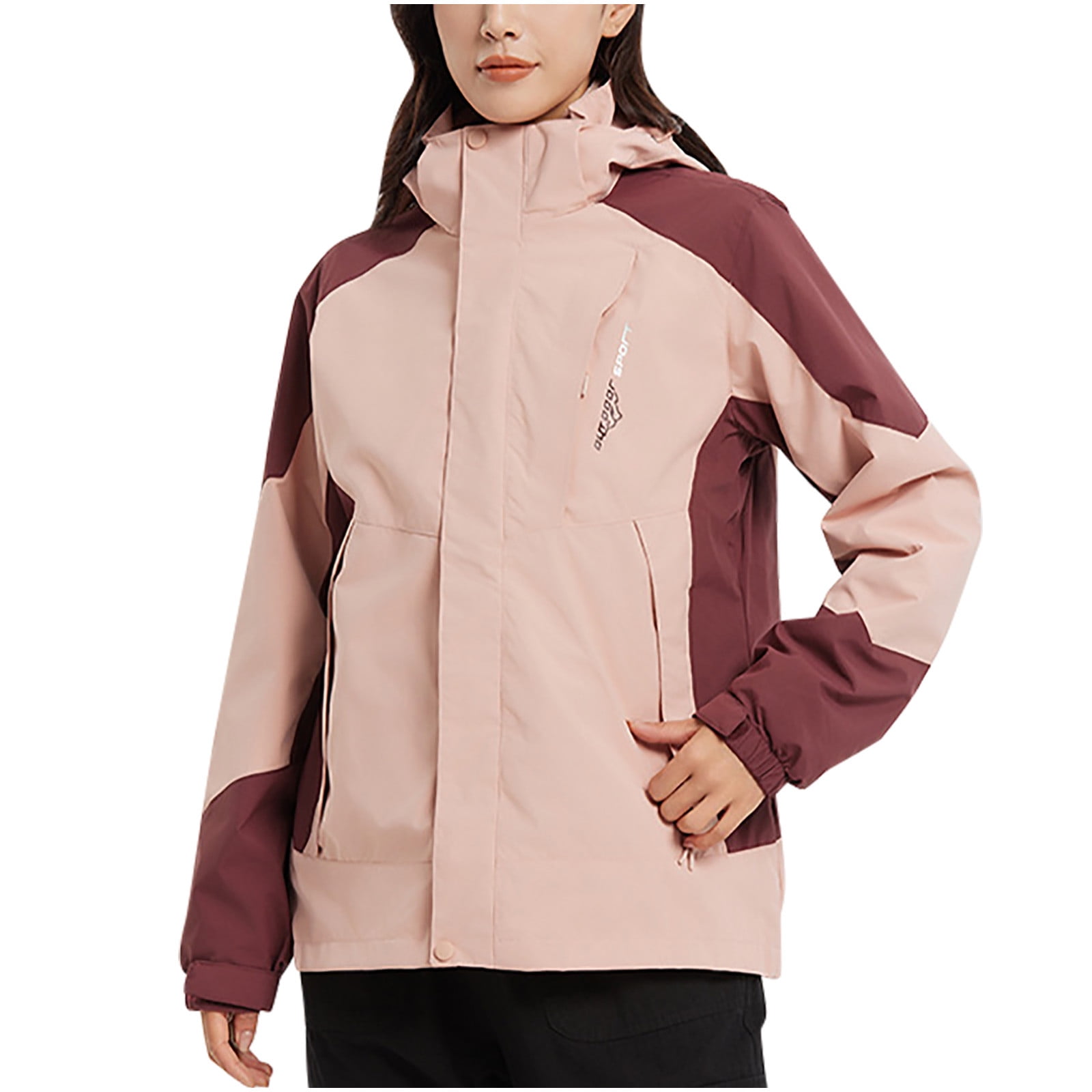 TMOYZQ Women's 3-in-1 Winter Ski Jacket with Detachable Hood Water ...