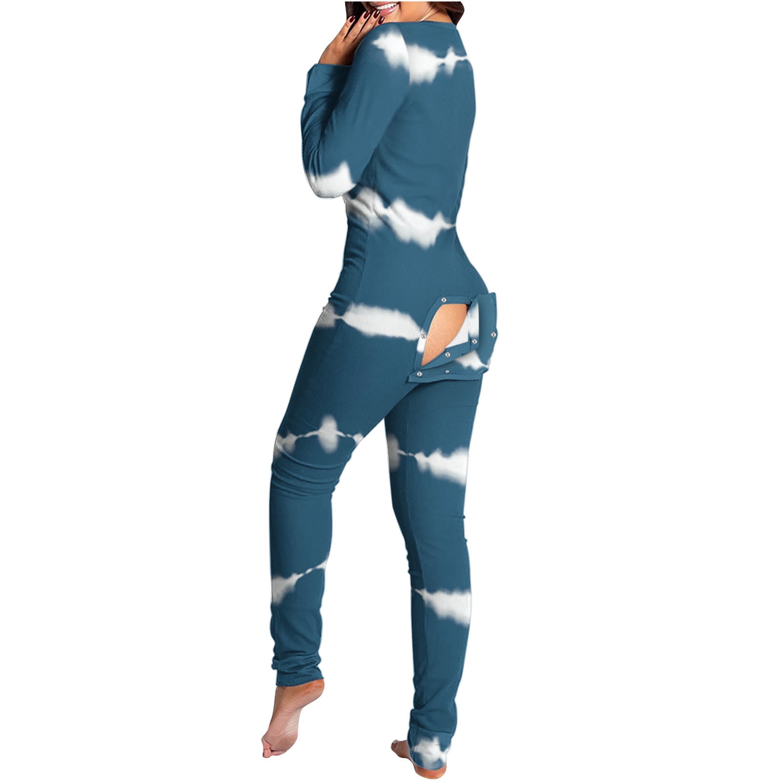 Tmoyzq Womens Plus Size Sexy Jumpsuit Sleepwear Long Sleeve Onesies