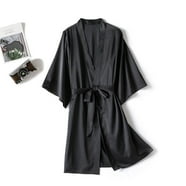Lissome Women's & Women's Plus 3/4" Sleeve Terry Belted Robe - Walmart.com