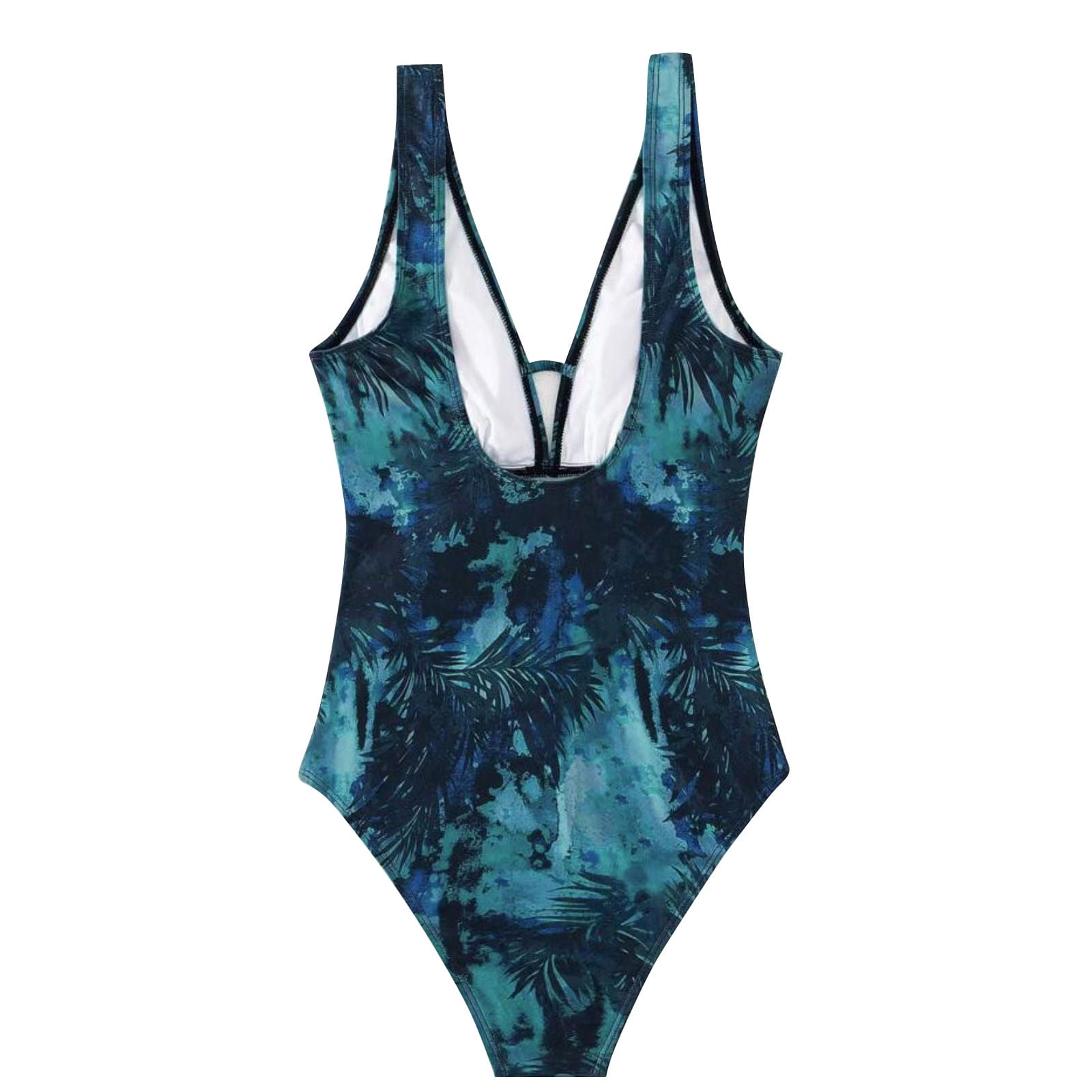 TMOYZQ Women's Sexy V Neck One Piece Swimsuits Tie Waist Retro Athletic ...