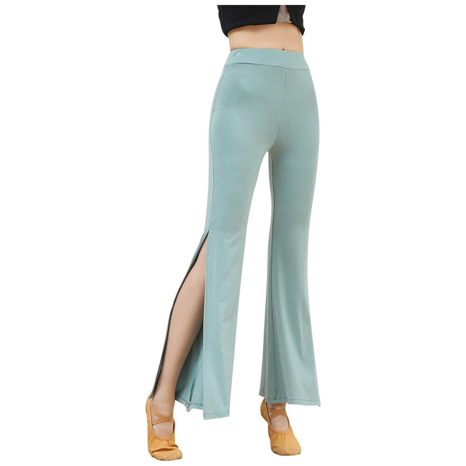 Tmoyzq Womens Side Split Bootcut Yoga Pants High Waisted Butt Lifting