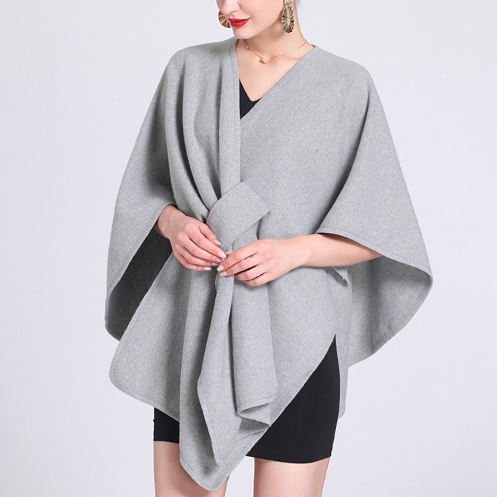 TMOYZQ Women's Sweater Cardigan Front Wrap Shawl Plus Size Elegant ...