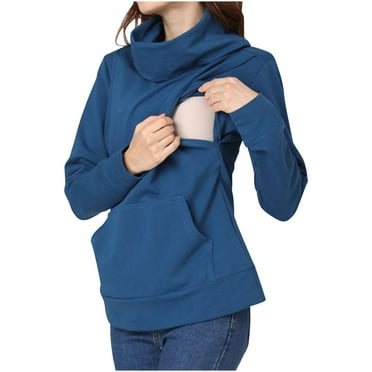 DUMUIELD Maternity Nursing Hoodies for Women Double Layers ...