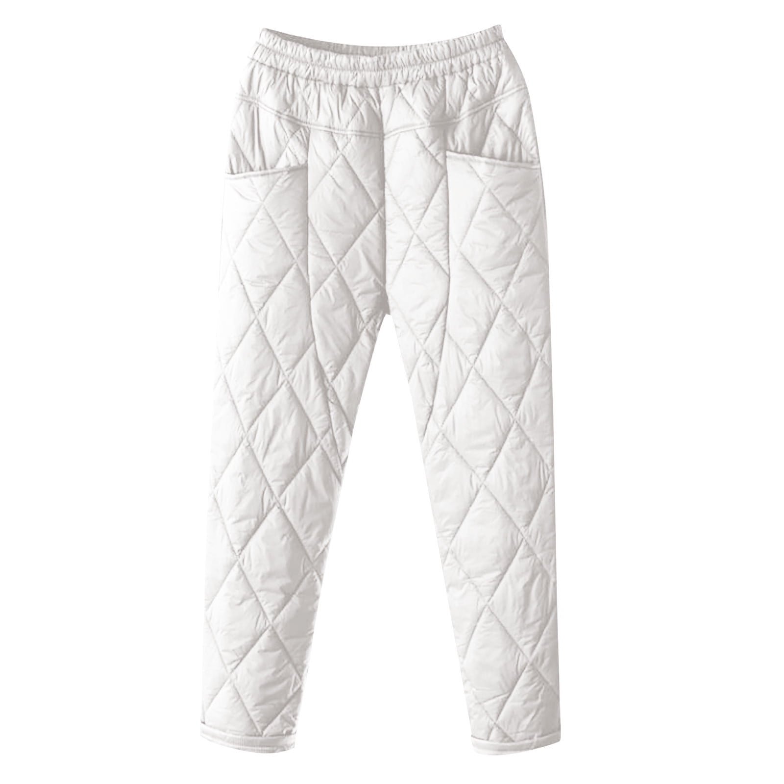 TMOYZQ Women's Wide Leg Lightweight Puffer Down Pants Winter Warm ...