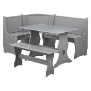 Pemberly Row Breakfast Corner Nook Kitchen Table Set in White - Walmart.com
