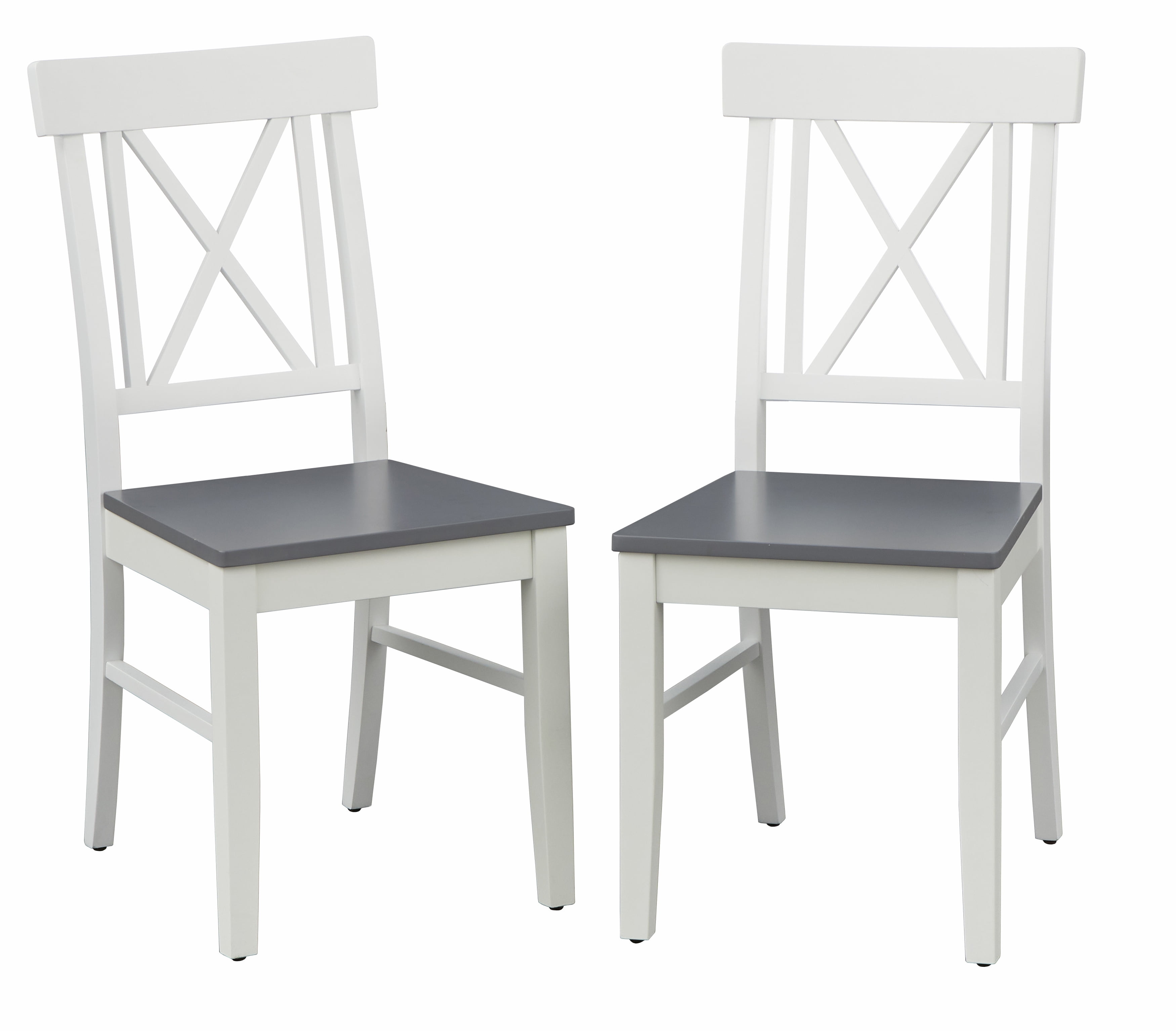 TMS Bancroft Dining Chair, Set of 2, White/Gray - Walmart.com