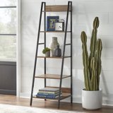 TMS Denton 5 Tier Ladder Bookcase, Walnut/Black - Walmart Business Supplies