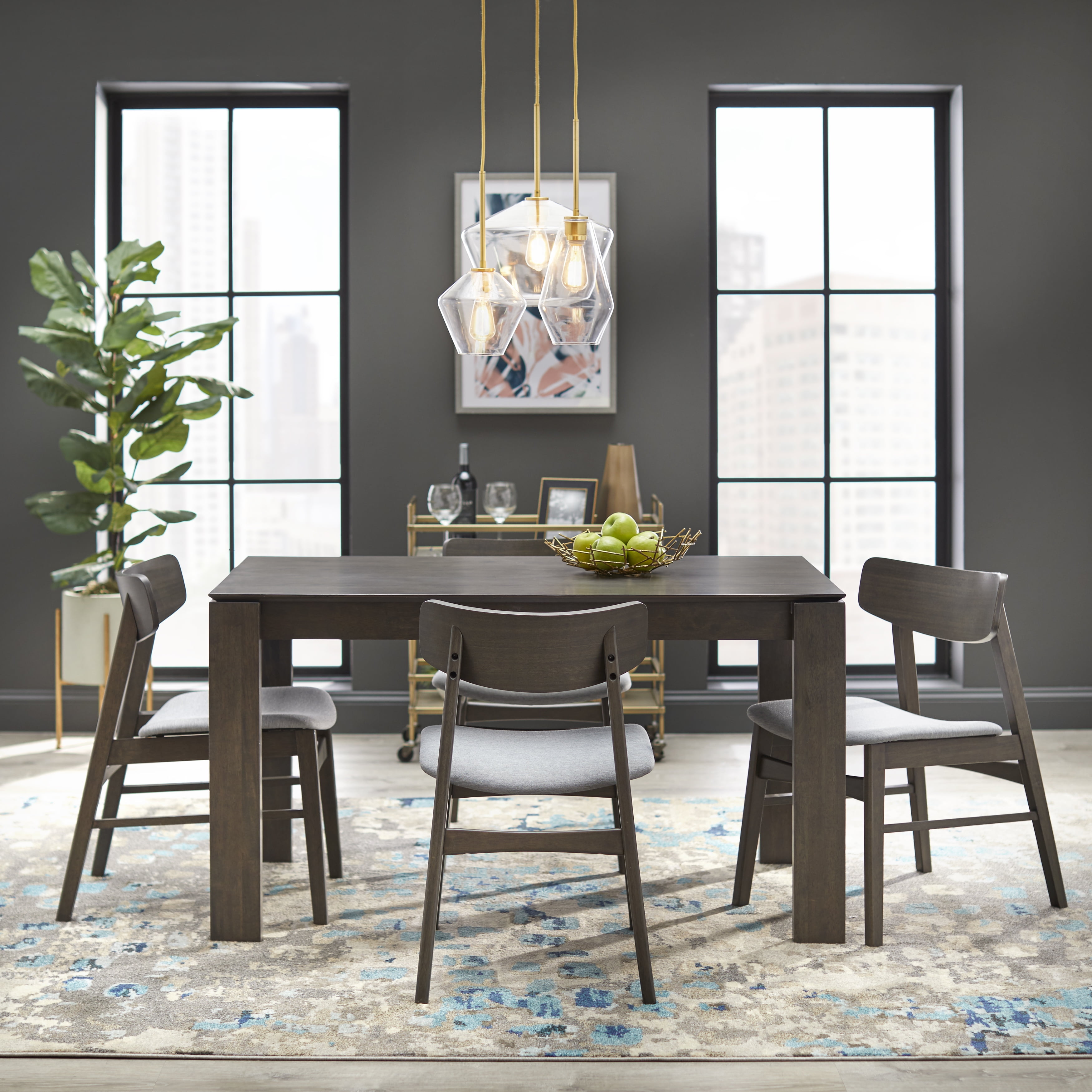 TMS Gogi 5-Piece Dining Set - Rustic Gray Finish - Walmart.com