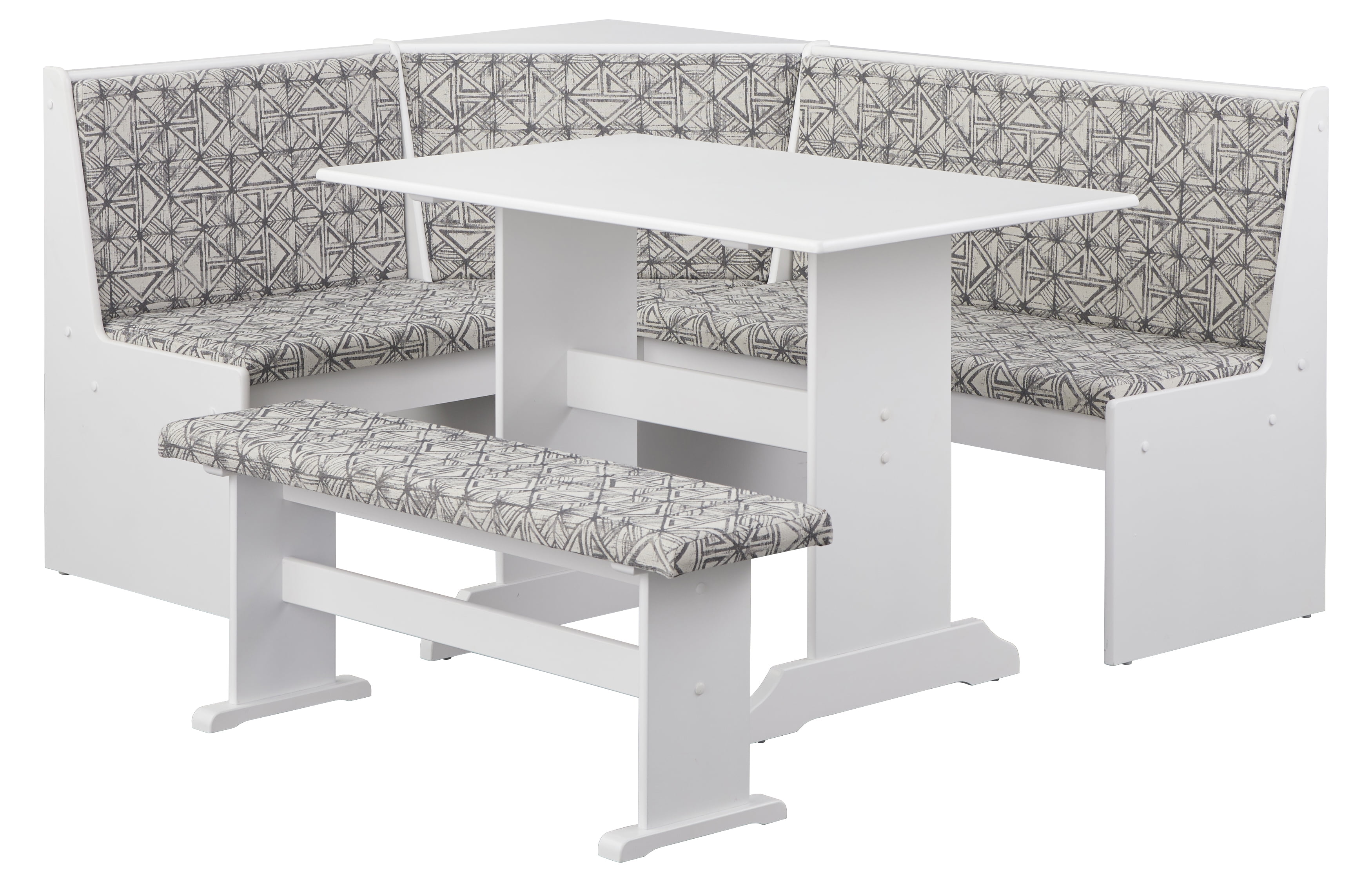 TMS Lacey 3-Piece Kitchen Set, Reversible Dining Nook with Padded Seats ...