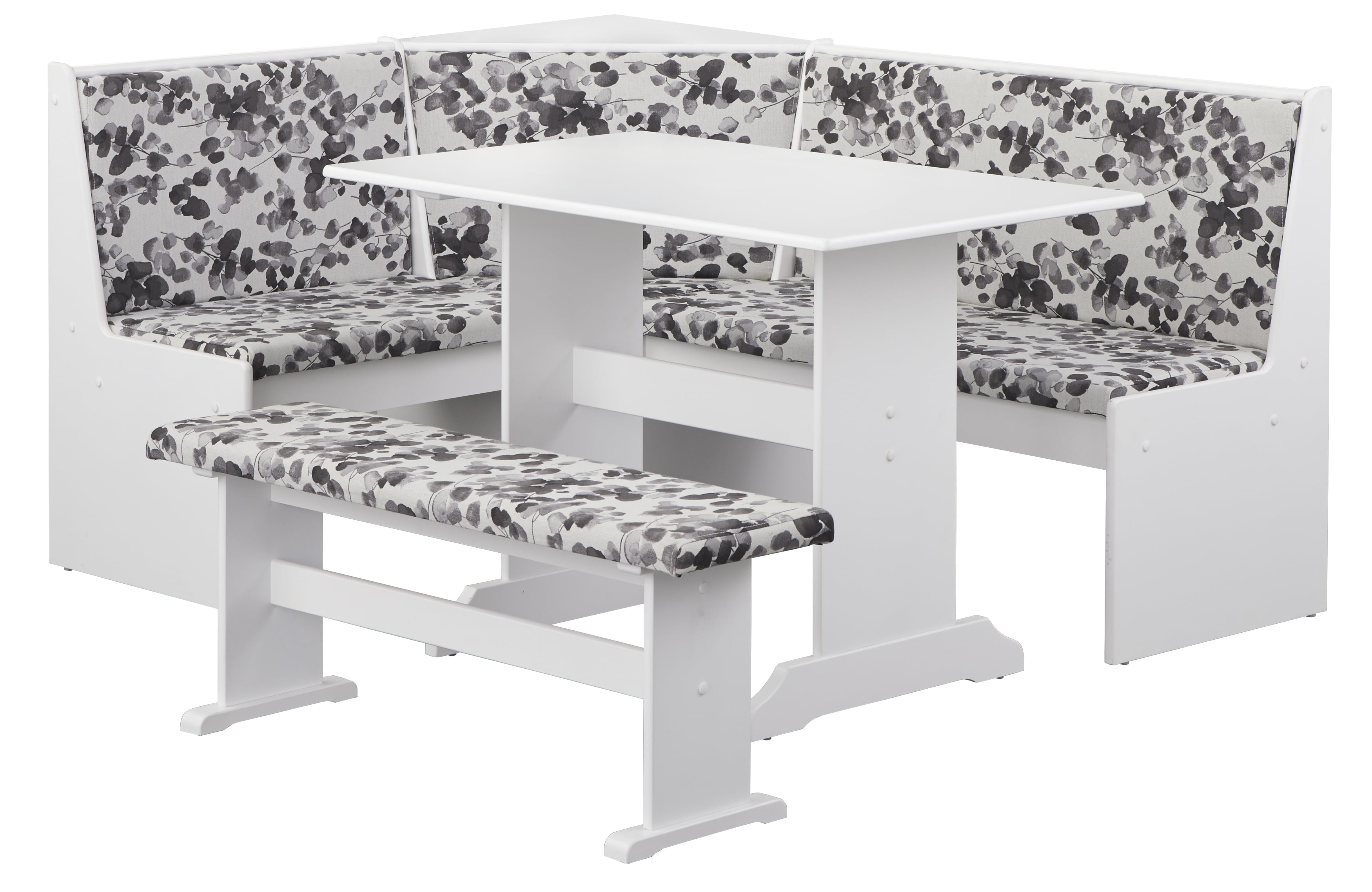 TMS Lacey 3-Piece Corner Reversible Indoor Dining Breakfast Nook with ...