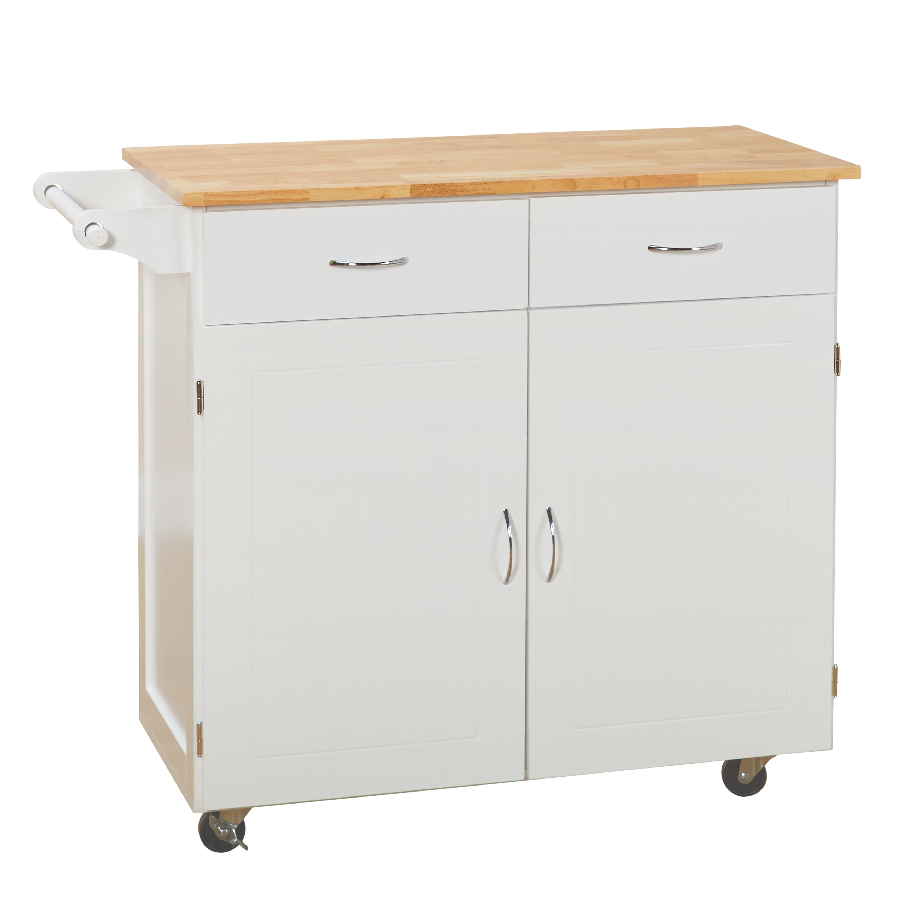 TMS Large Kitchen Cart - White Wood Top - Counter Space - Walmart.com