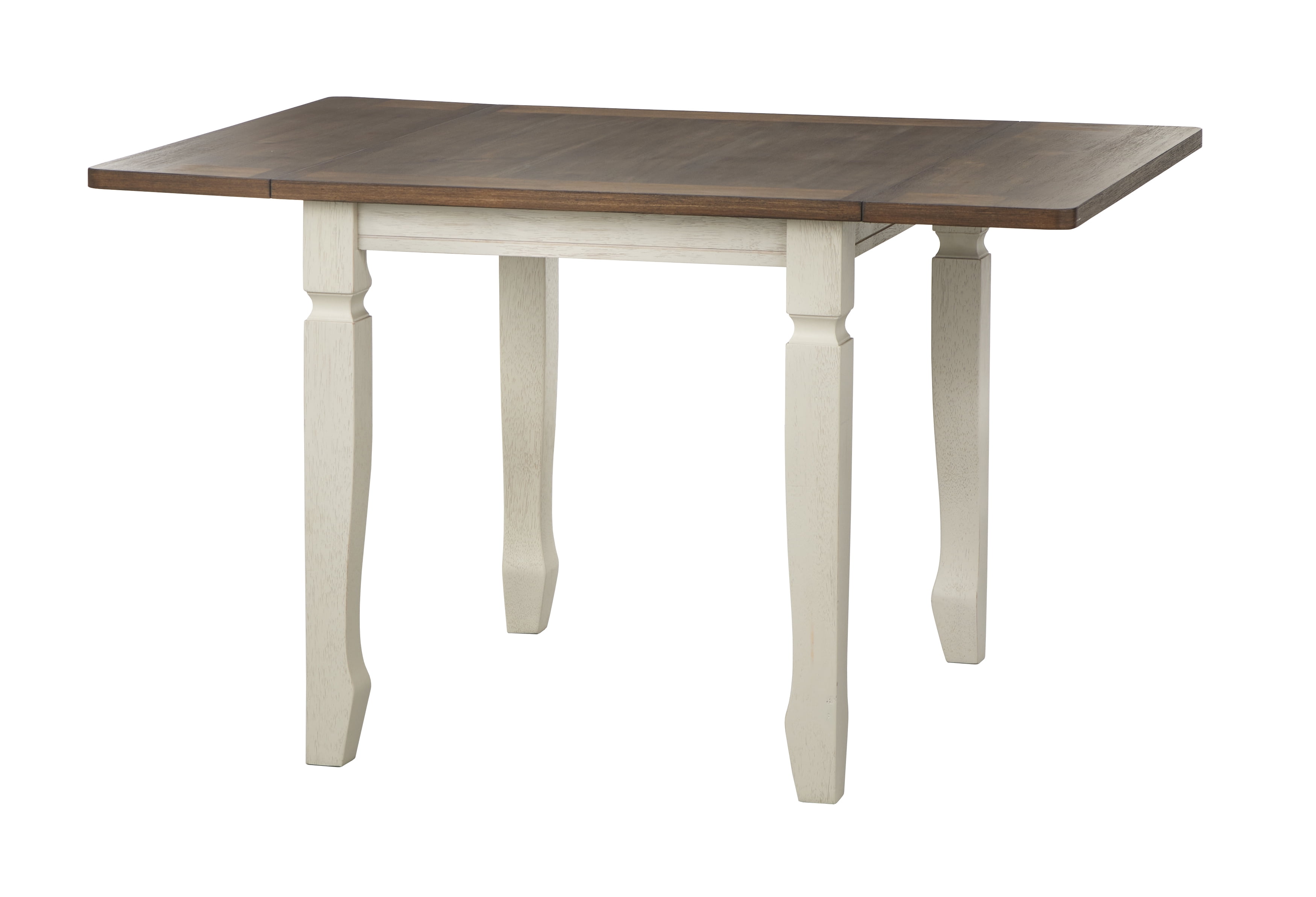TMS Maryland 30" Indoor Drop-Leaf Dining Table, Walnut/Antique White ...