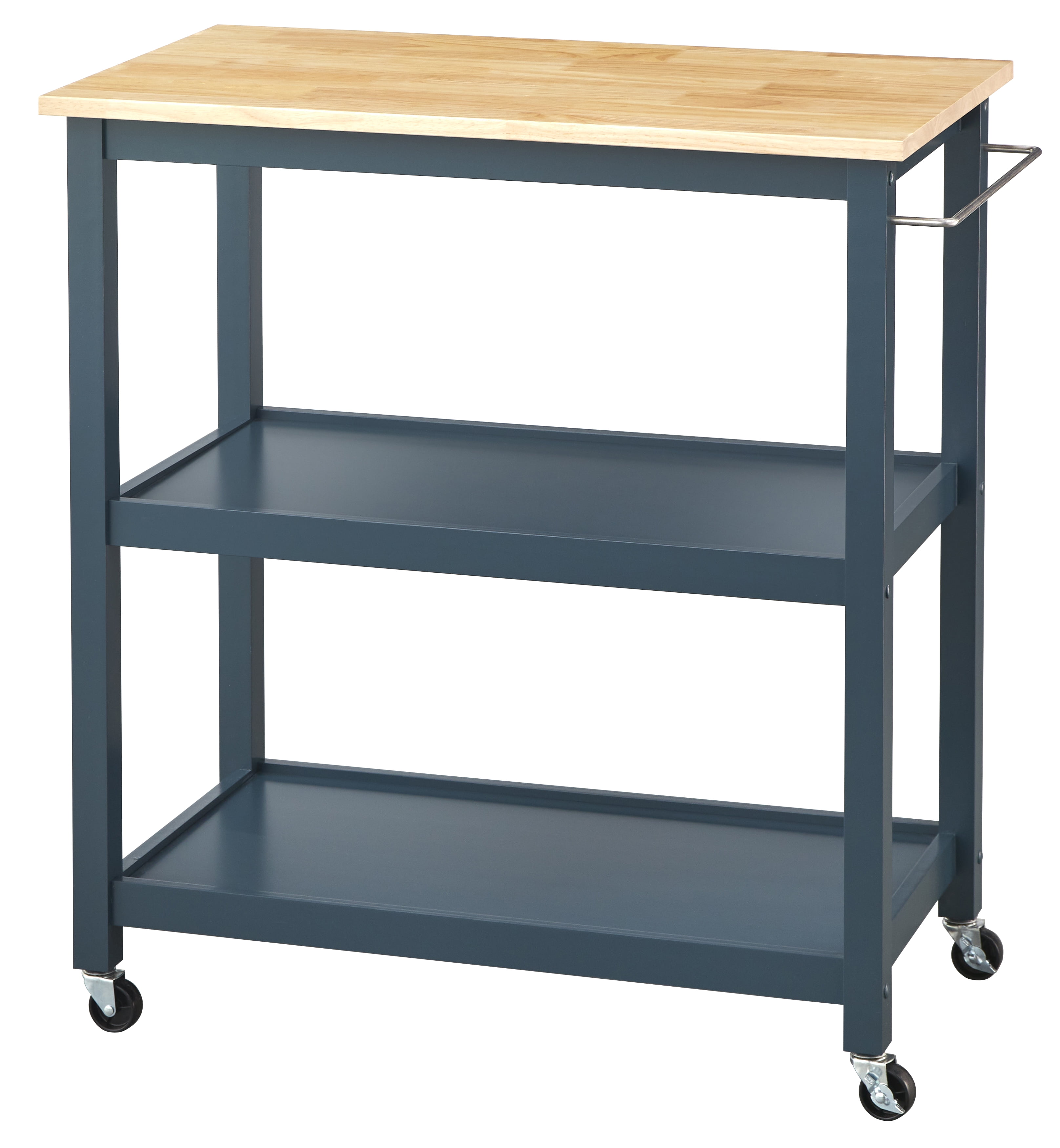 TMS Mylah 2-Tier Butcher Block Rolling Kitchen Cart - Walmart.com