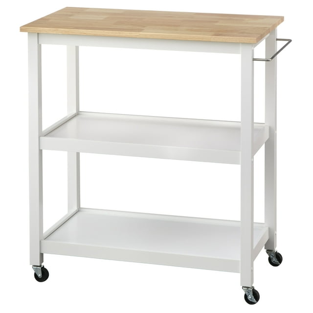 Free Shipping! TMS Mylah 2-Tier Rolling Kitchen Cart with Butcher Block ...