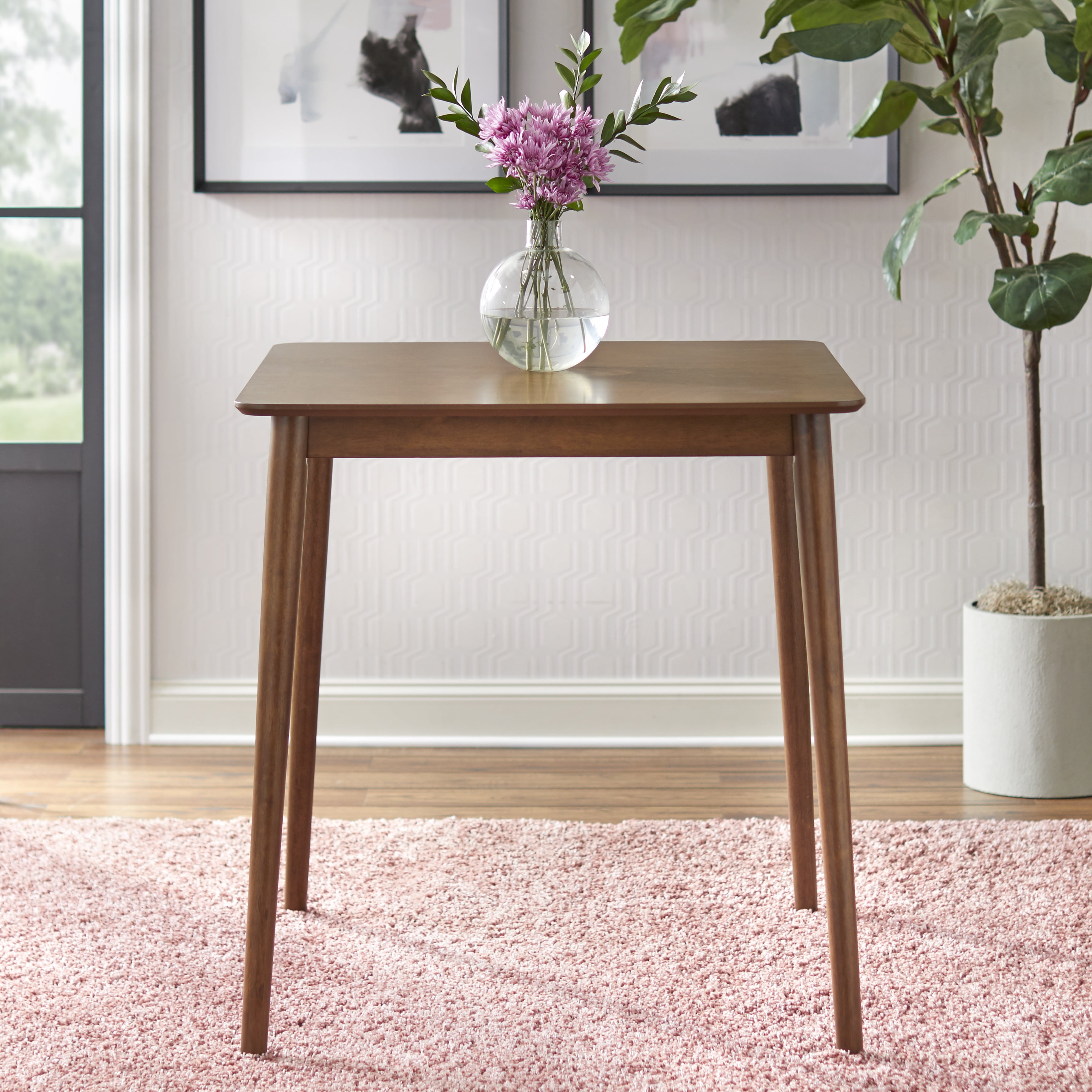 TMS Newington 35.5" Square Indoor Counter Height Dining Table, Walnut ...