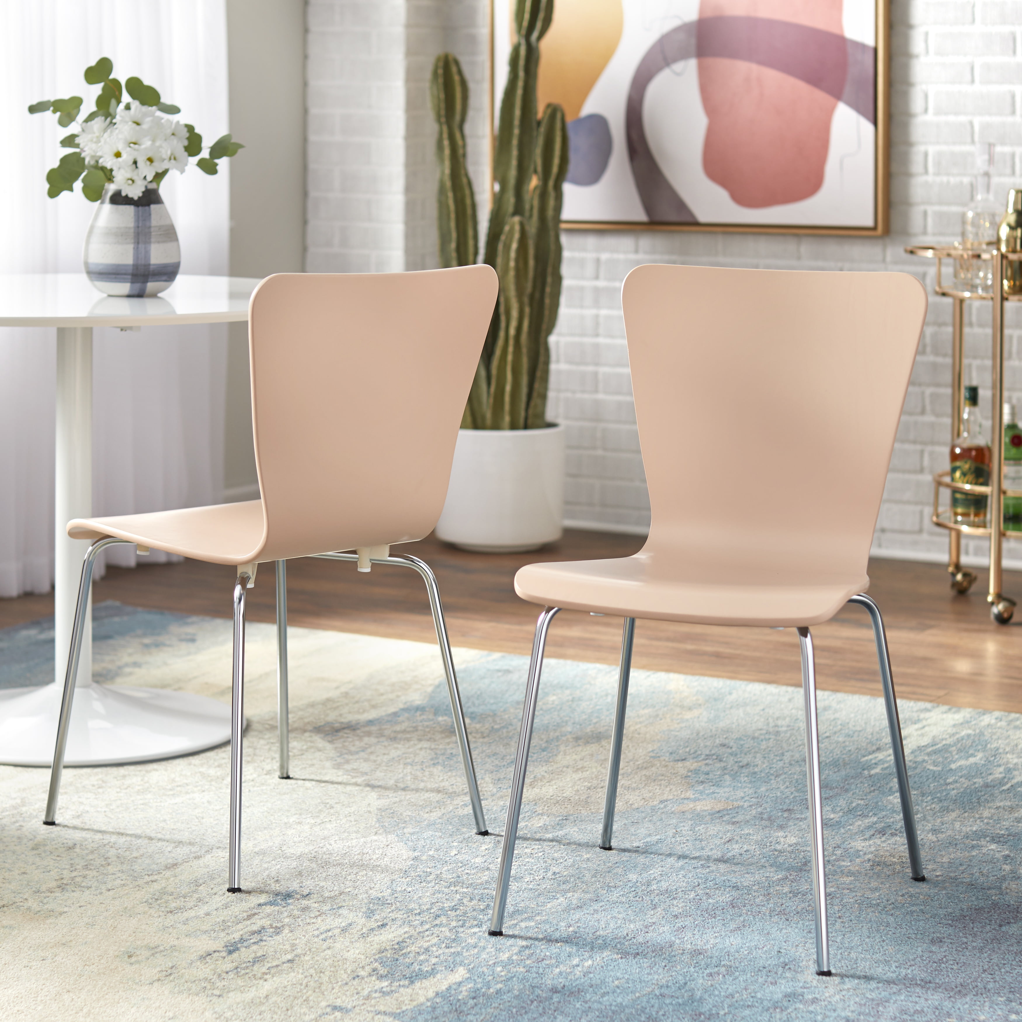 TMS Pisa Indoor Bentwood Dining Chair, Set of 2, Pink - Walmart.com
