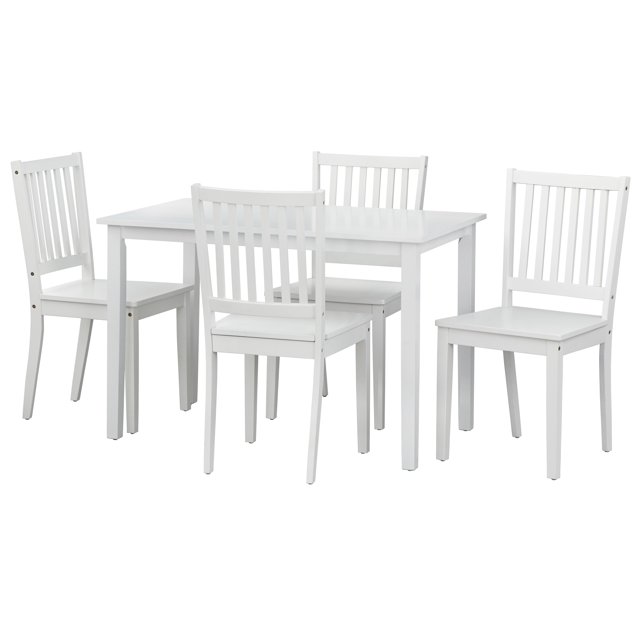 TMS Shaker 5-Piece Shaker Wood Dining Set with 1 Table and 4 Slat-Back ...