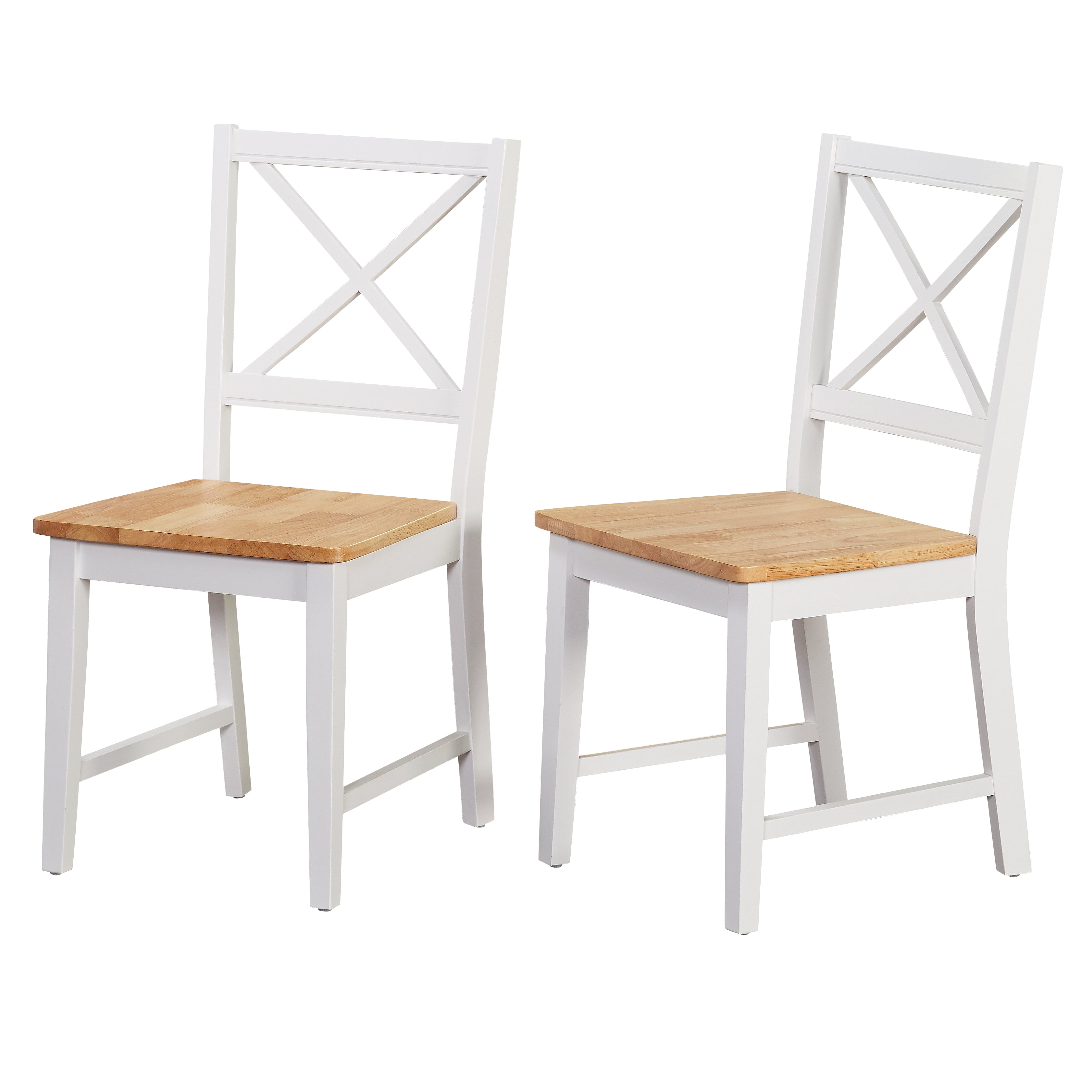 TMS Virginia Indoor Cross-Back Dining Chair, Set of 2, Solid Wood ...