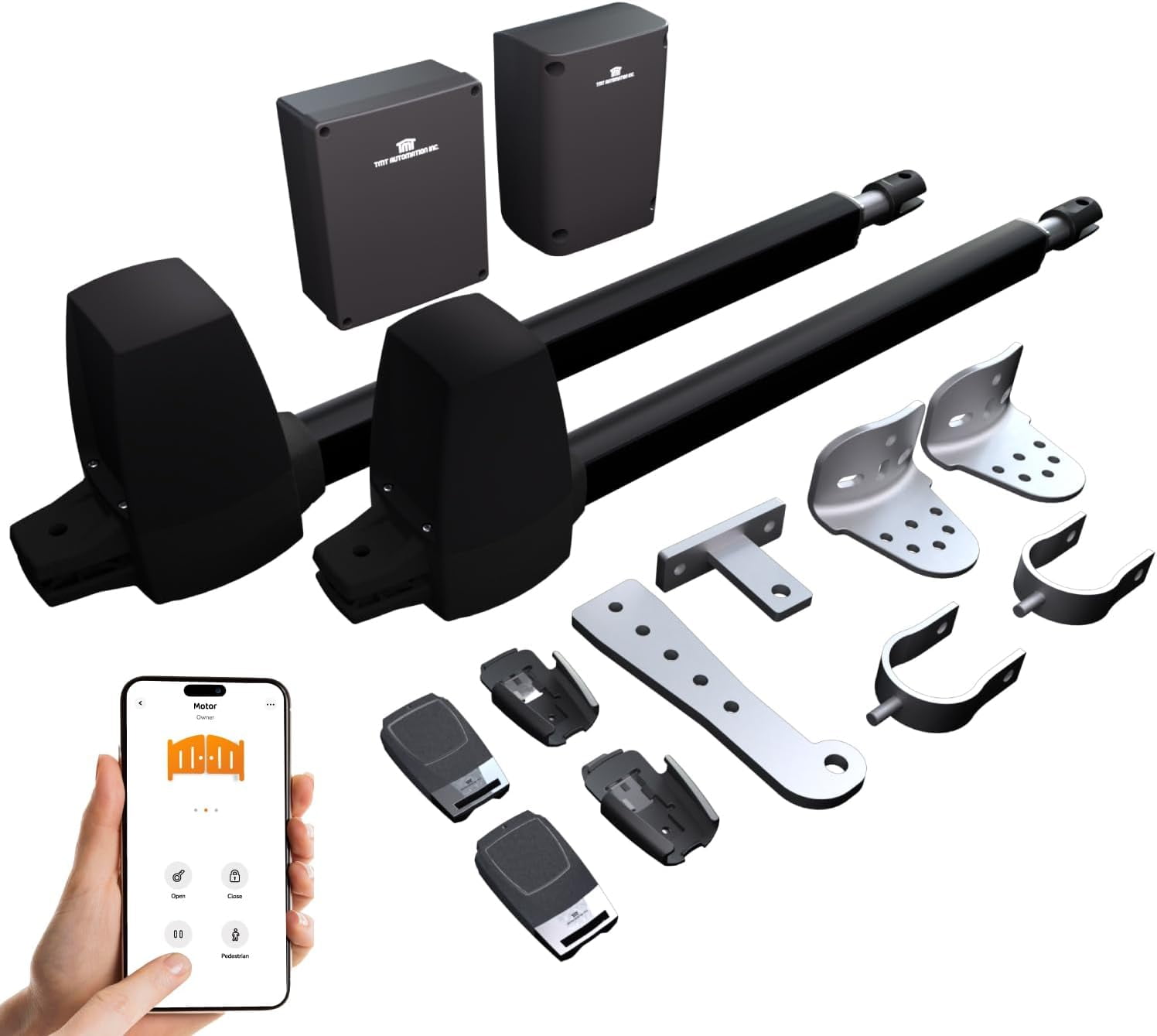 TMT Beagle Dual Automatic Gate Openers Up to 16ft and 800lb Heavy Duty ...