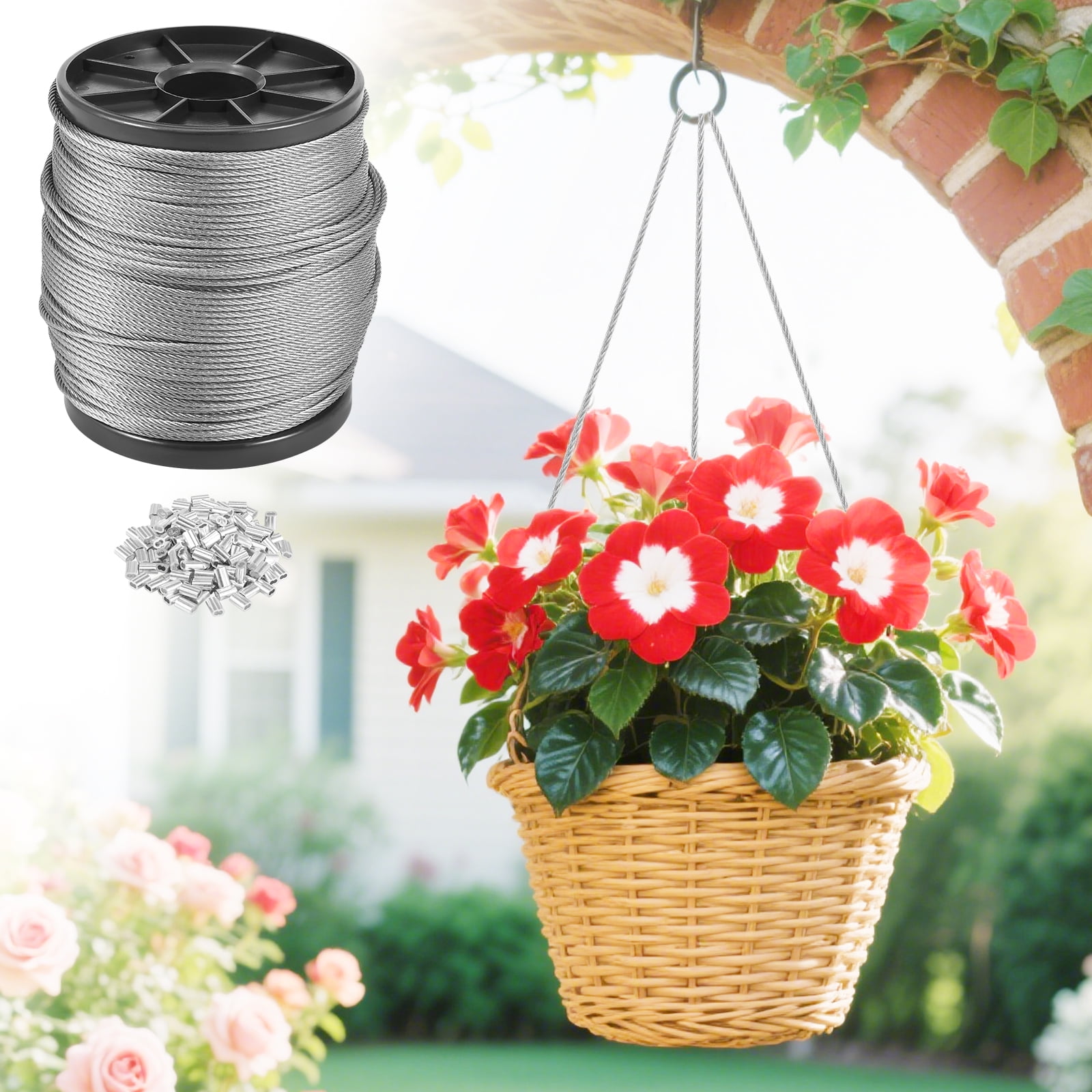 TMWEFUSC 1/16inch Wire Rope Set 304 Stainless Steel Wire Cable with 150 ...