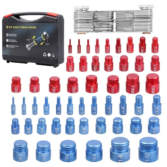 TMWEFUSC 110Pcs Thread Checker and Gauge Set, Nut and Bolt Thread ...