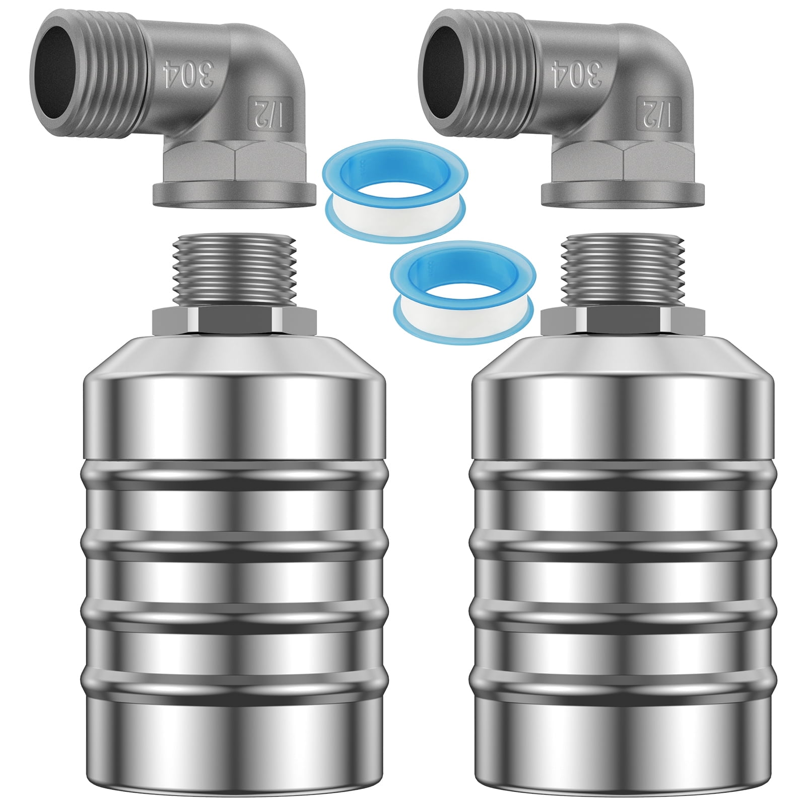TMWEFUSC 2Pcs Automatic Water Float Valve, Stainless Steel Float Valve ...