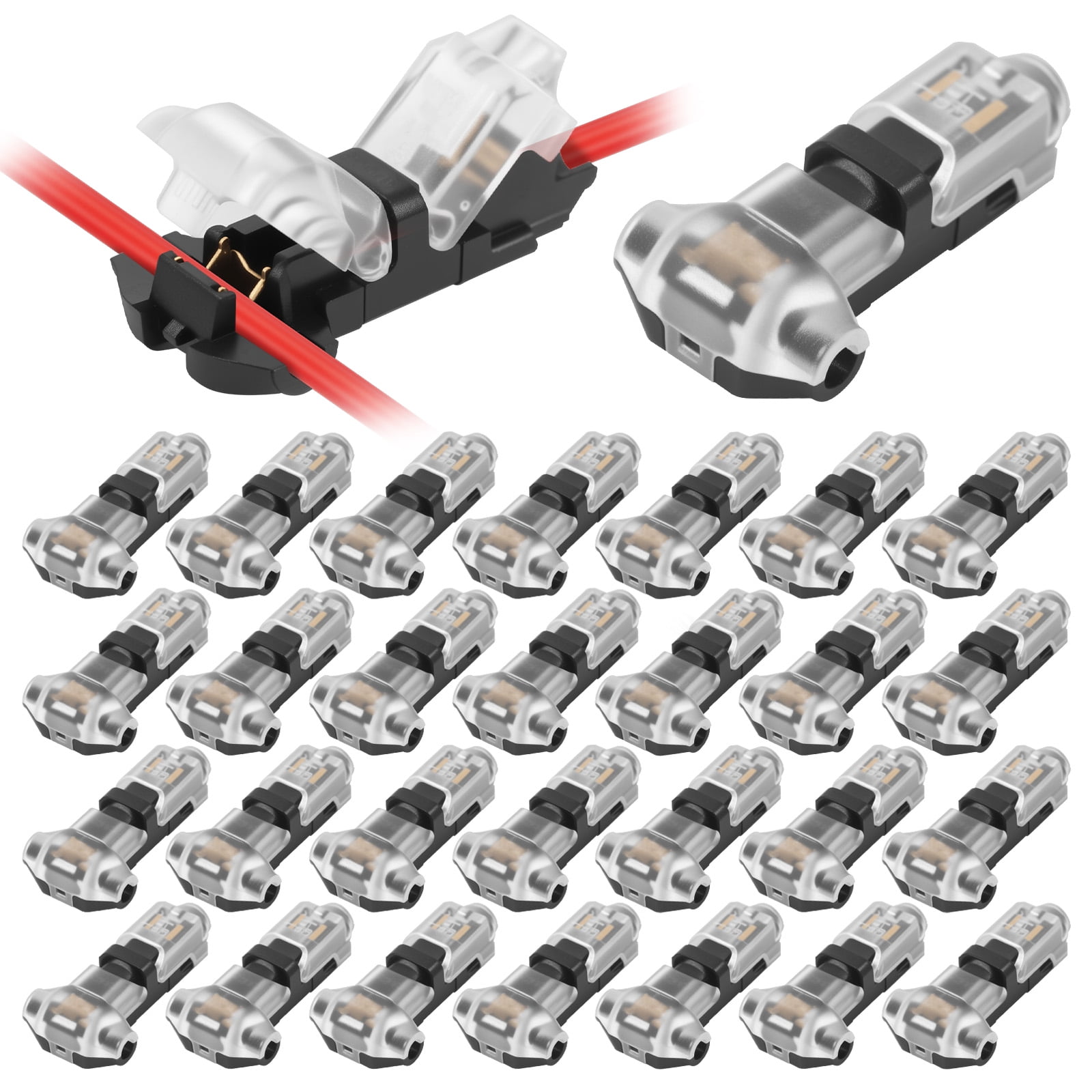 TMWEFUSC 30Pcs T Tap Wire Splice Connectors for 16-20 AWG 3 Way 1 Pin ...