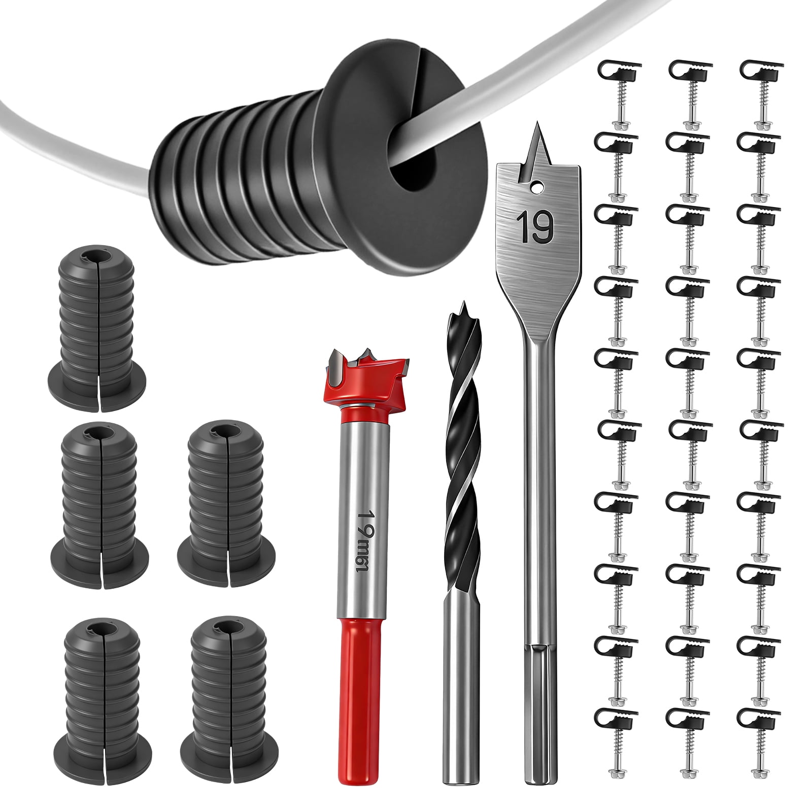 Tmwefusc 39 Pcs Cable Routing Kit Cable Installation Kit Mounting