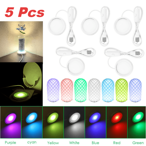 5 Pcs Remote Control RGB LED Lamp Kit 001 Multicolor RGB Includes ...