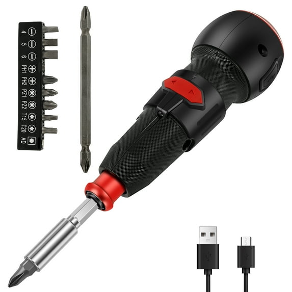 TMWEFUSC Cordless Electric Screwdriver Set with 9 Bit 3.6 V USB ...