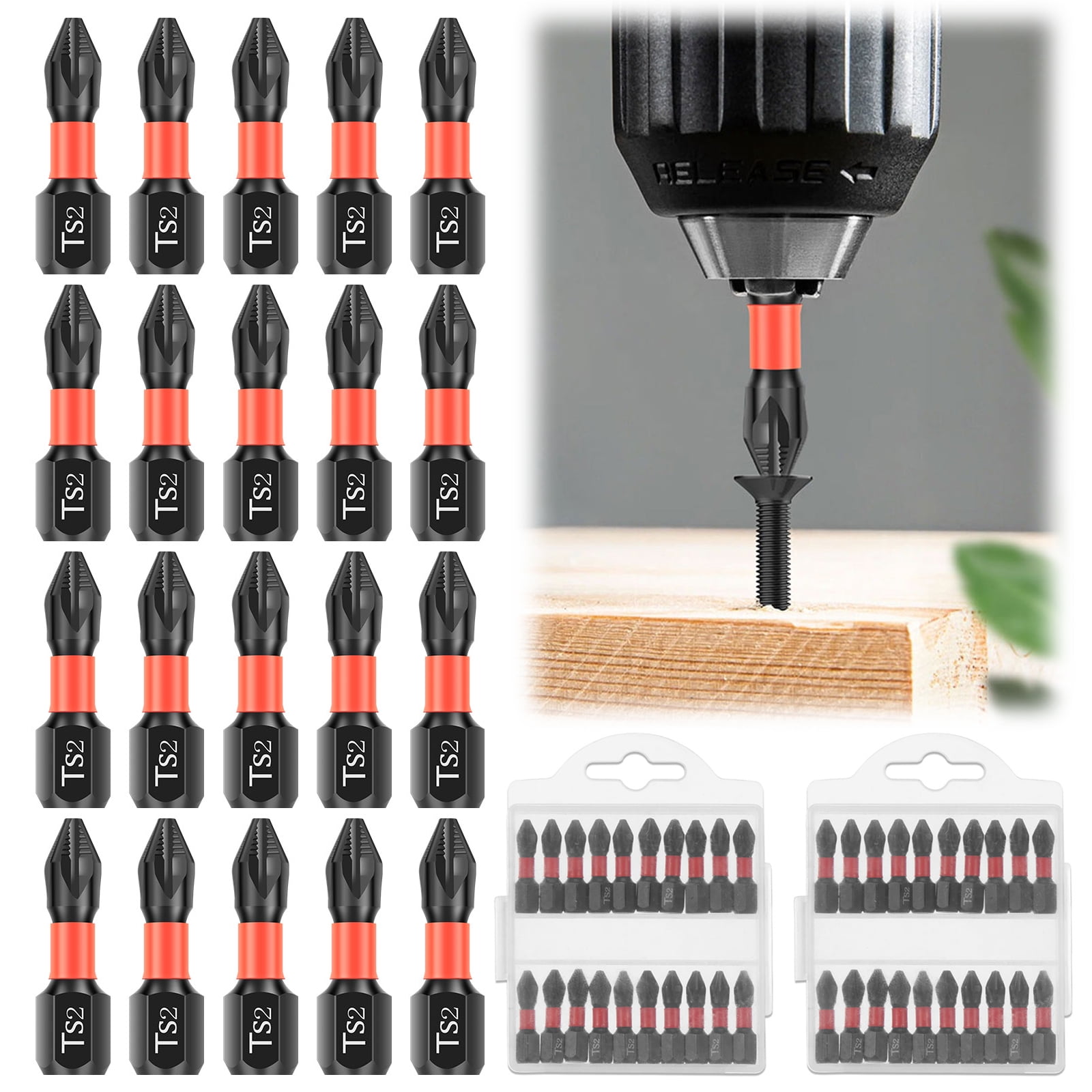 60Pcs PH2 Magnetic Screwdriver Bits Set Steel Screwdriver Drill Kit for ...