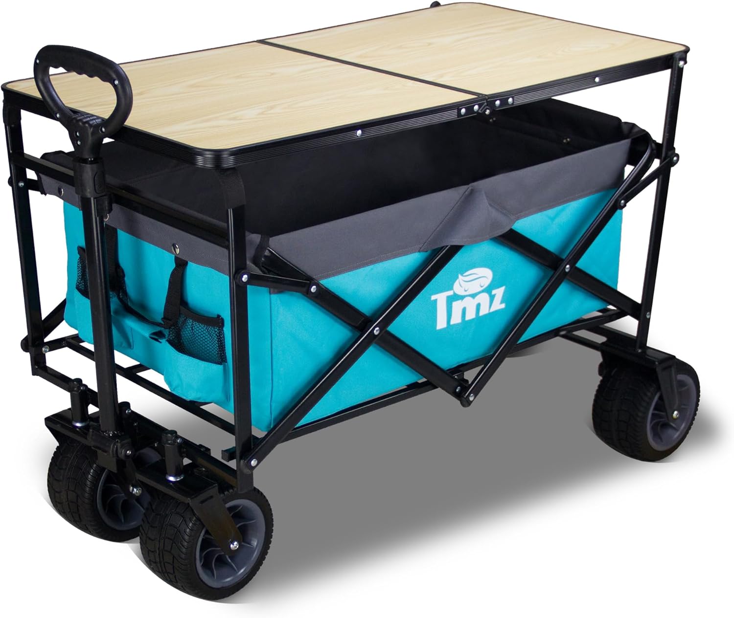 TMZ All Terrain Utility Folding Wagon with Foldable Camping Dining ...