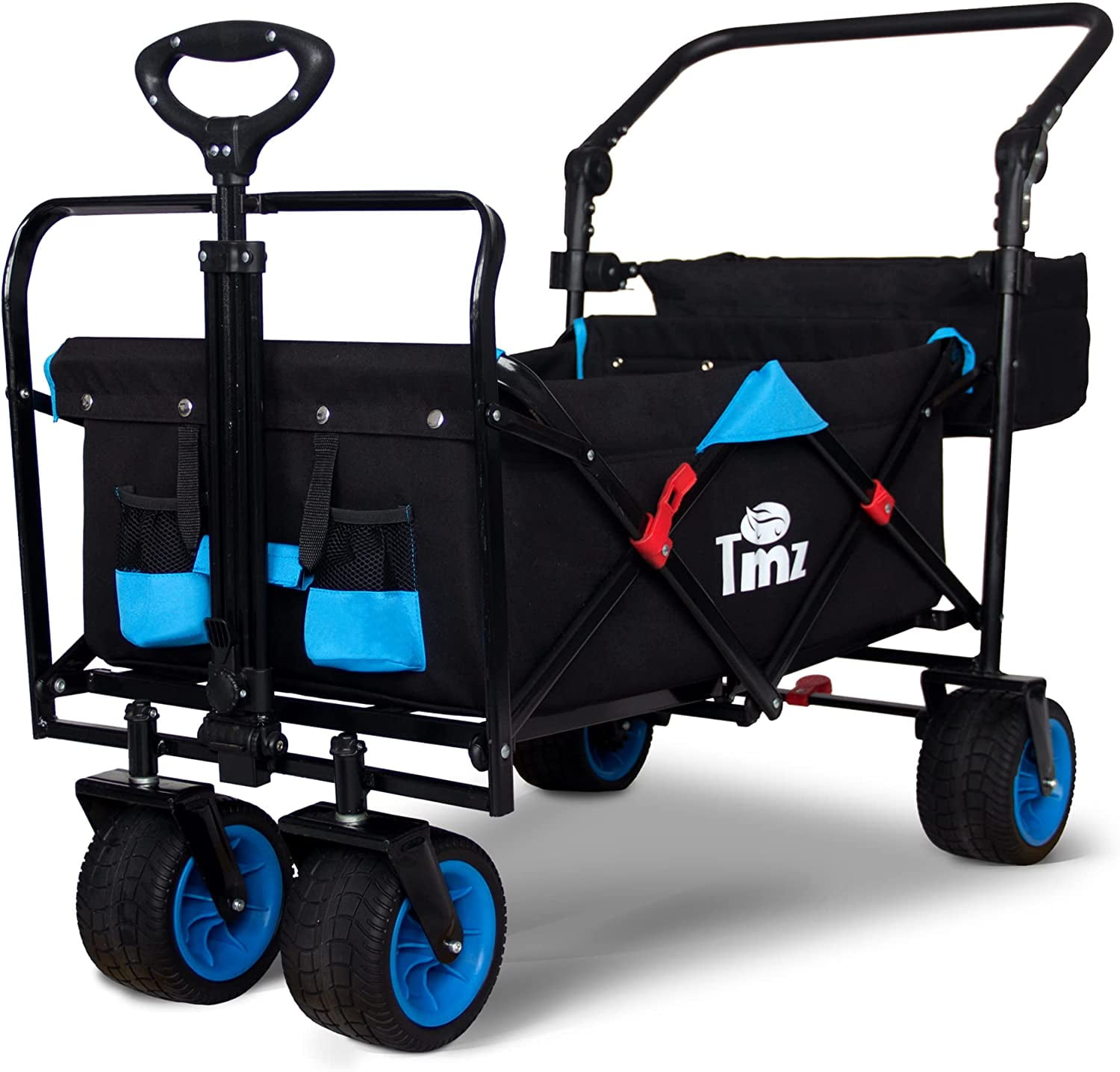 TMZ All Terrain Wide Wheel Utility Folding Wagon, Collapsible Garden ...