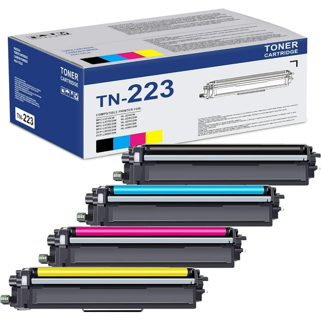 TN-223 TN223 Toner Cartridge 4 Pack Black Cyan Magenta Yellow ...