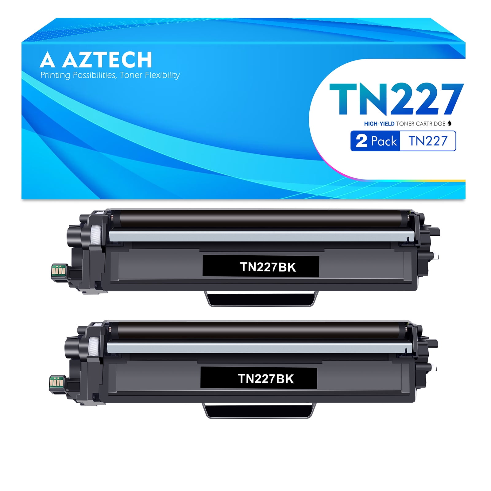 TN-227 Black Toner Cartridge 2-Pack Compatible for Brother TN227BK TN ...