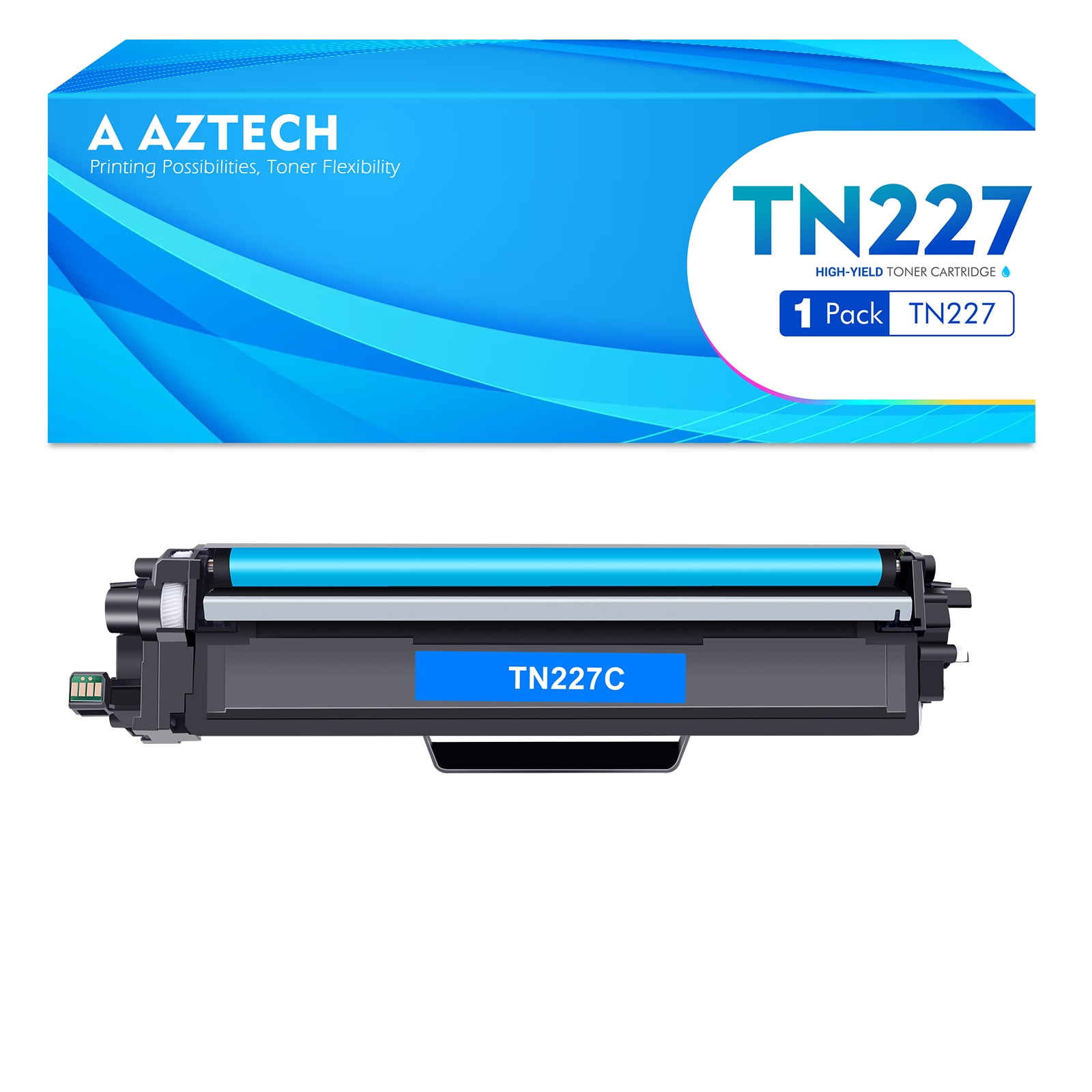 A Aztech Compatible Toner Cartridge for Brother TN227C Cyan, 1-Pack for ...
