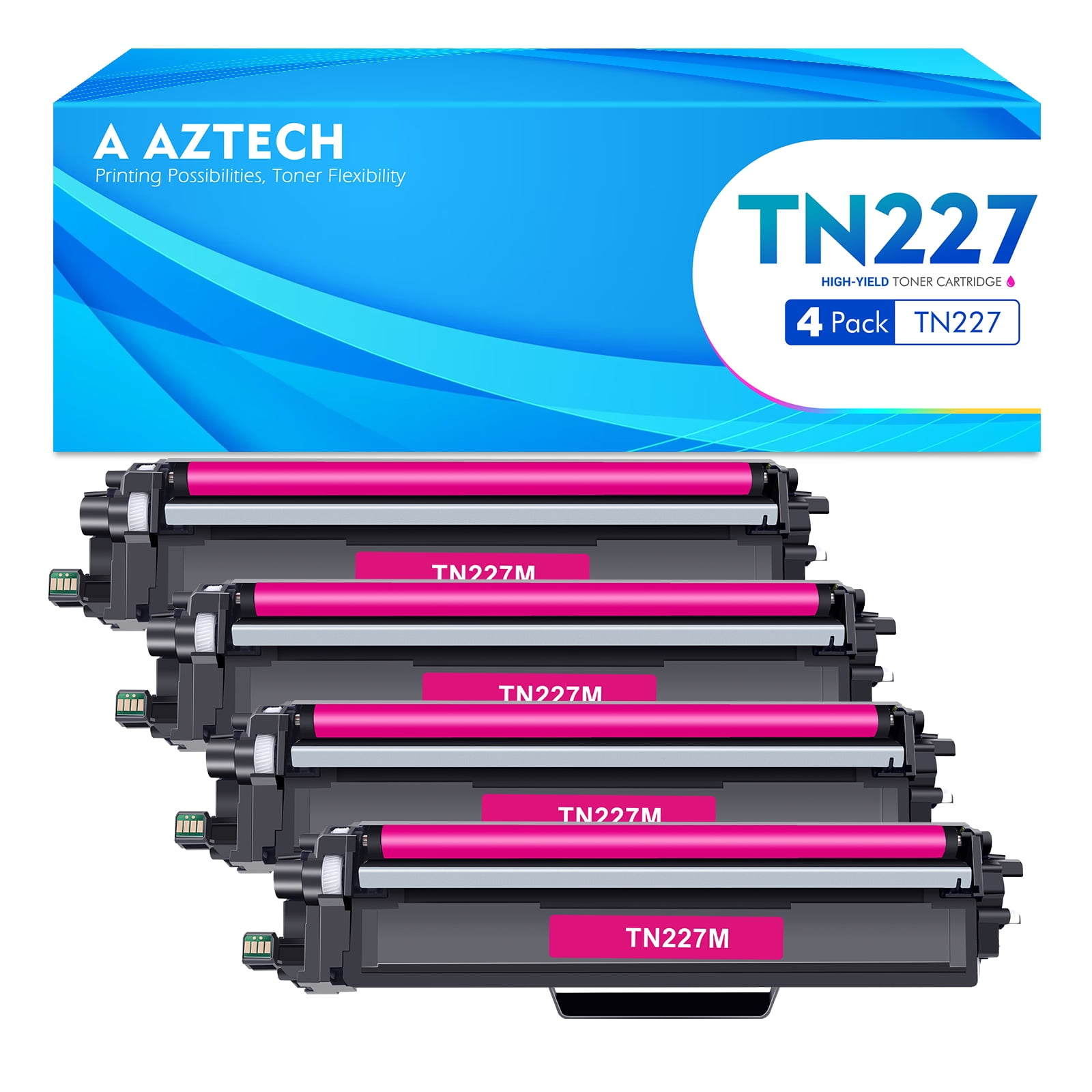 TN-227M Toner Cartridge 4-Pack Compatible for Brother TN227M TN223M ...