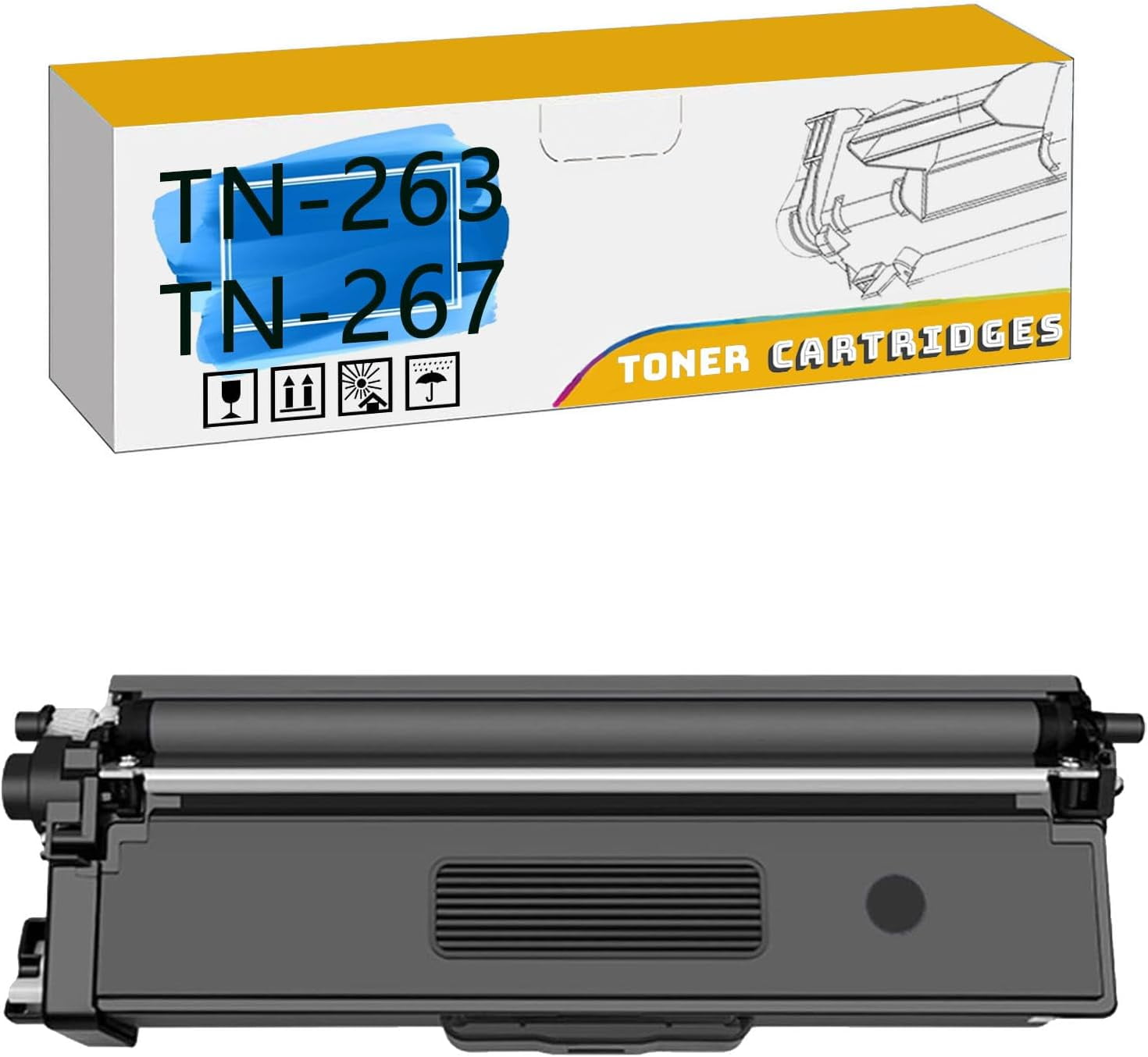 TN-263 TN-267 TN263 TN267 Toner Cartridge, Compatible for Brother HL ...