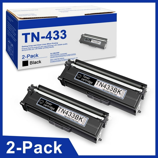 TN-433BK High Yield Black Toner - 2 Pack, Compatible with Brother HL ...