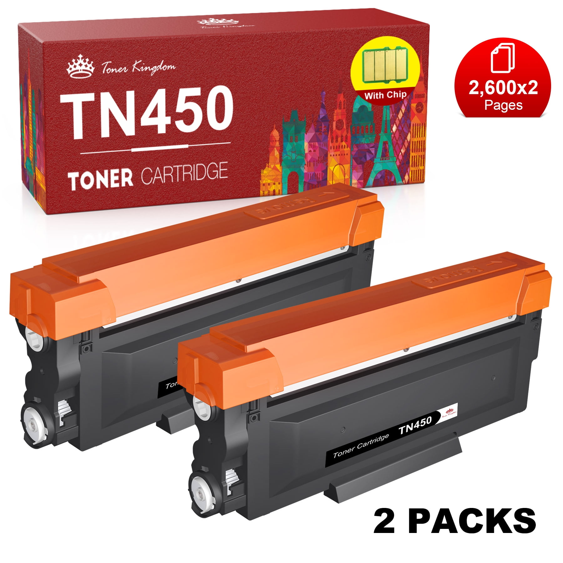 TN450 Toner Cartridge 2-Pack, High Yield for Brother Printers - Walmart.com