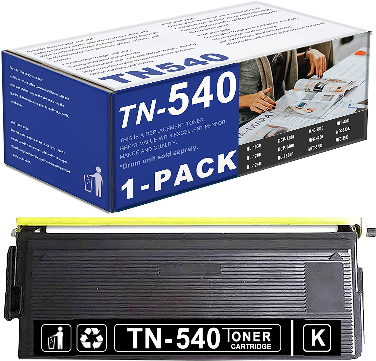 TN-540 Black Replacement for Brother for TN540 TN570 Toner Cartridge ...