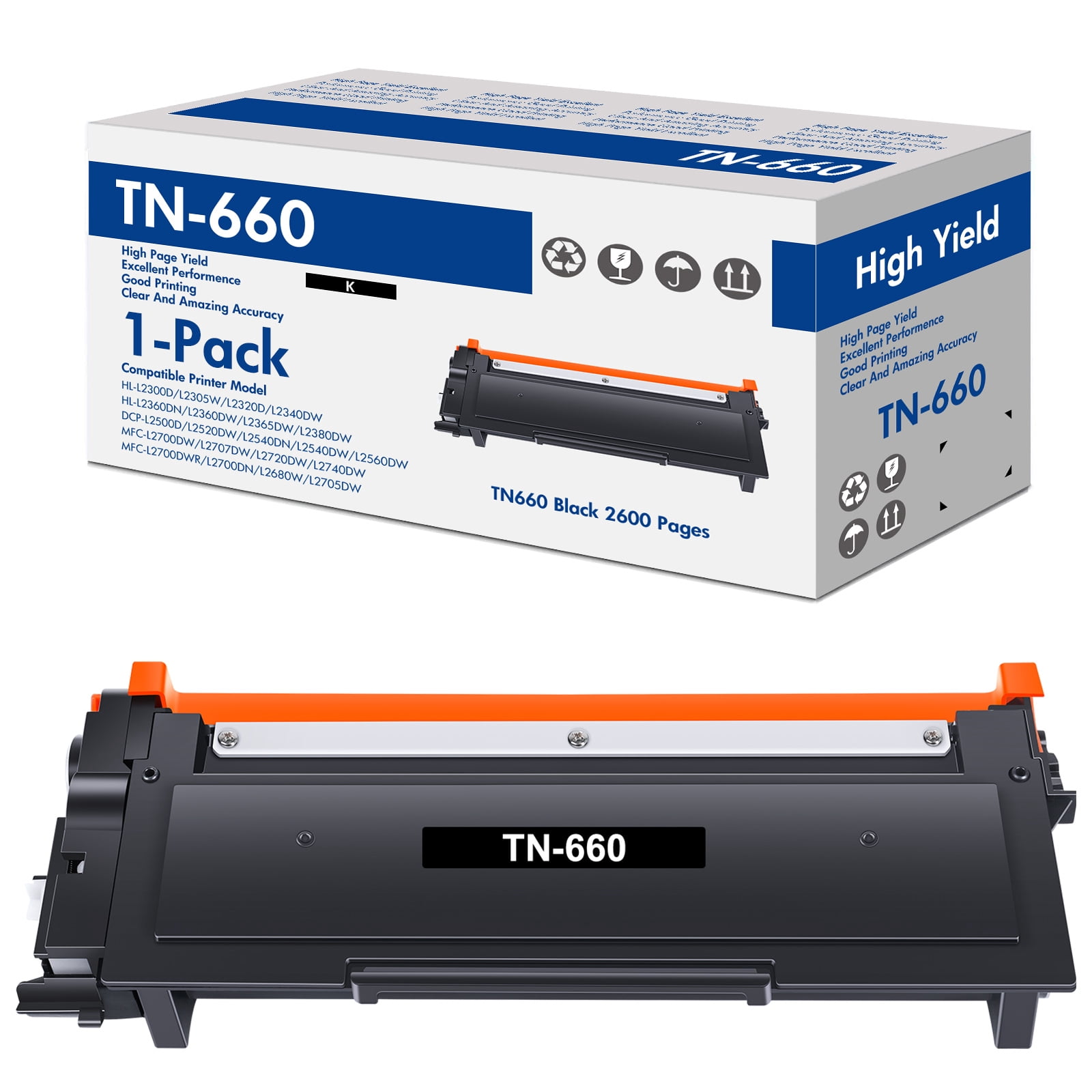 TN-660 TN660 Toner Cartridge Compatible for Brother TN660 TN-660 TN630 ...