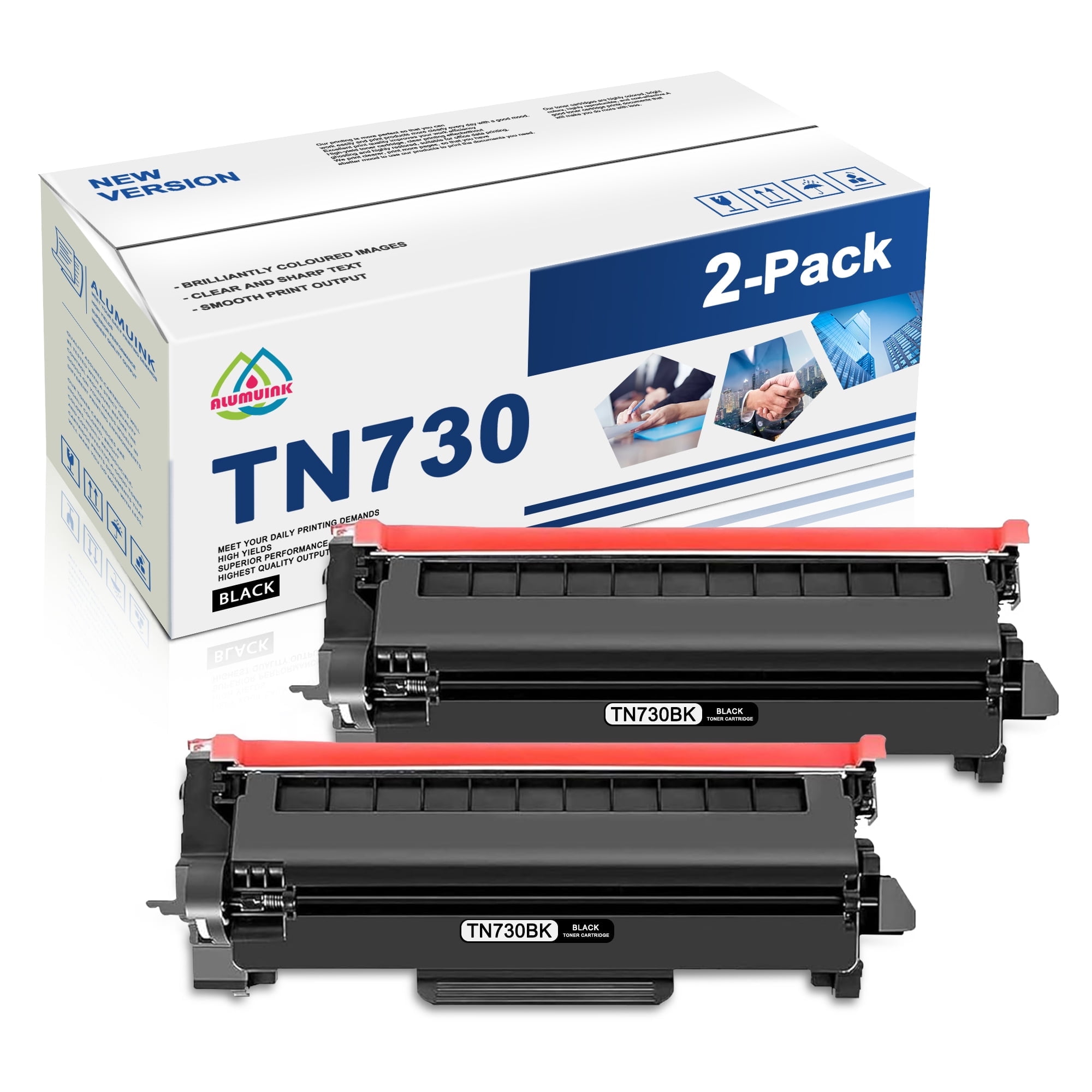 TN 730 2×Black Toner Cartridge Compatible with Brother TN730 For HL ...