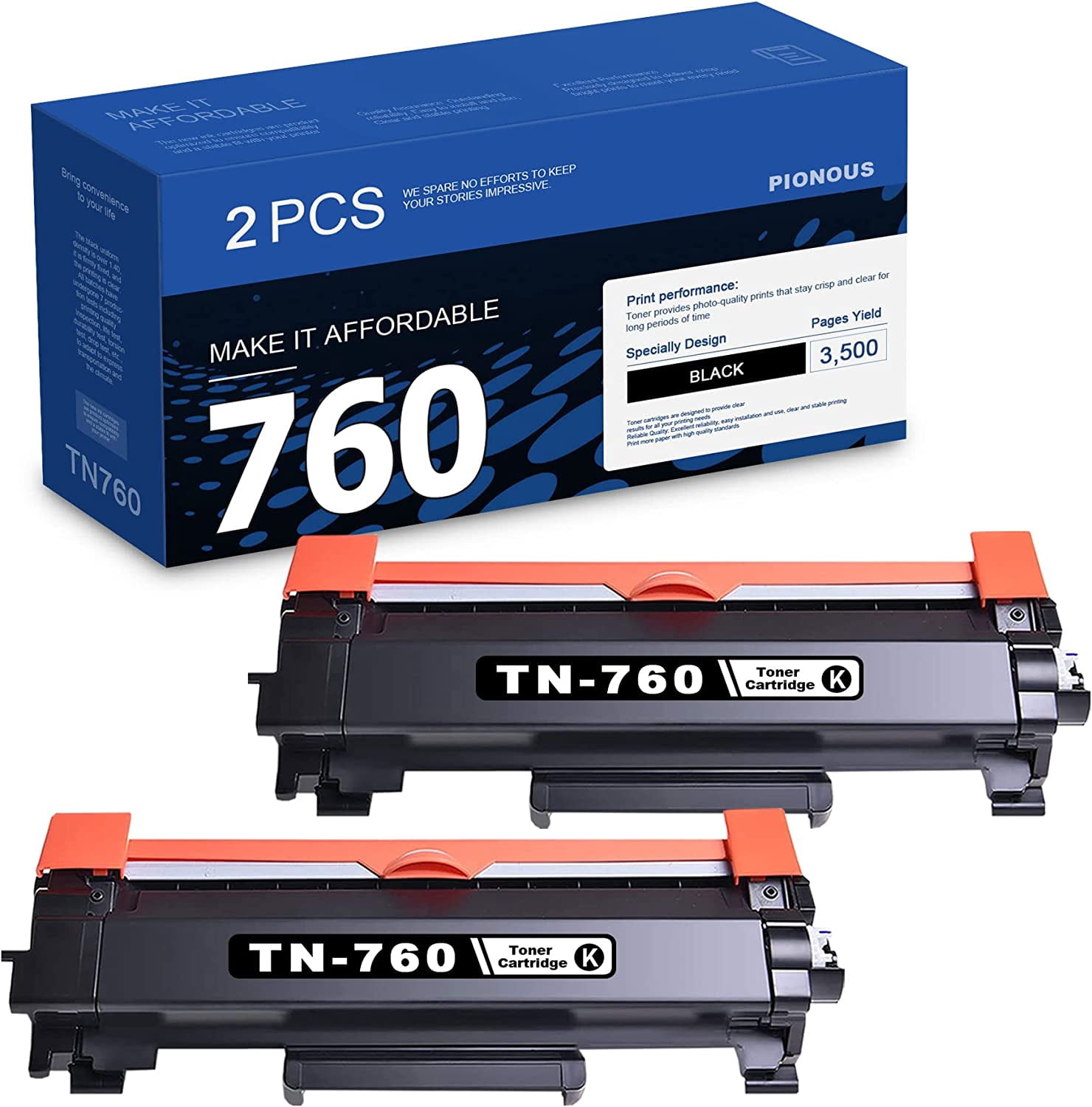 TN-760 TN760 Toner Cartridge: Compatible for Brother TN760 High Yield ...
