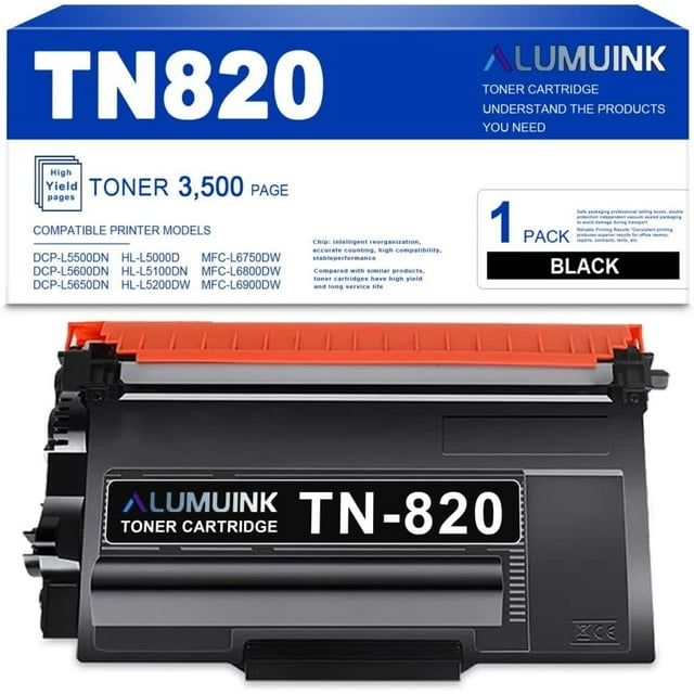 TN 820 TN-820 Toner Cartridge Black Replacement for Brother TN820 DCP ...