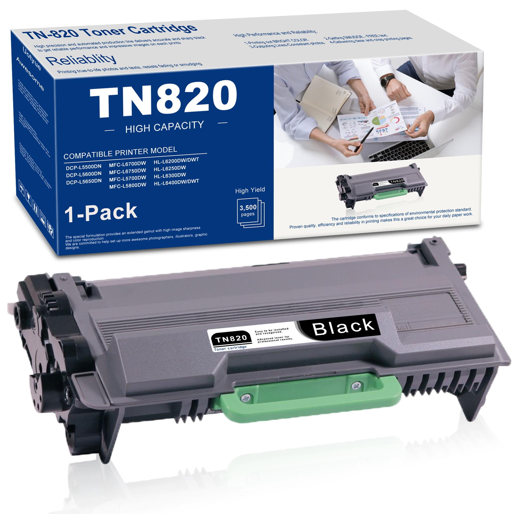 TN-820 TN820 High Yield Toner Cartridge 1 Pack Black Replacement for ...