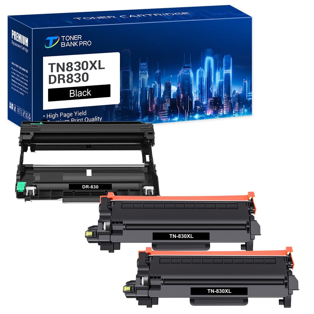 TN-830XL Toner Cartridge * 2 & DR-830 Drum Unit * 1 Compatible for ...