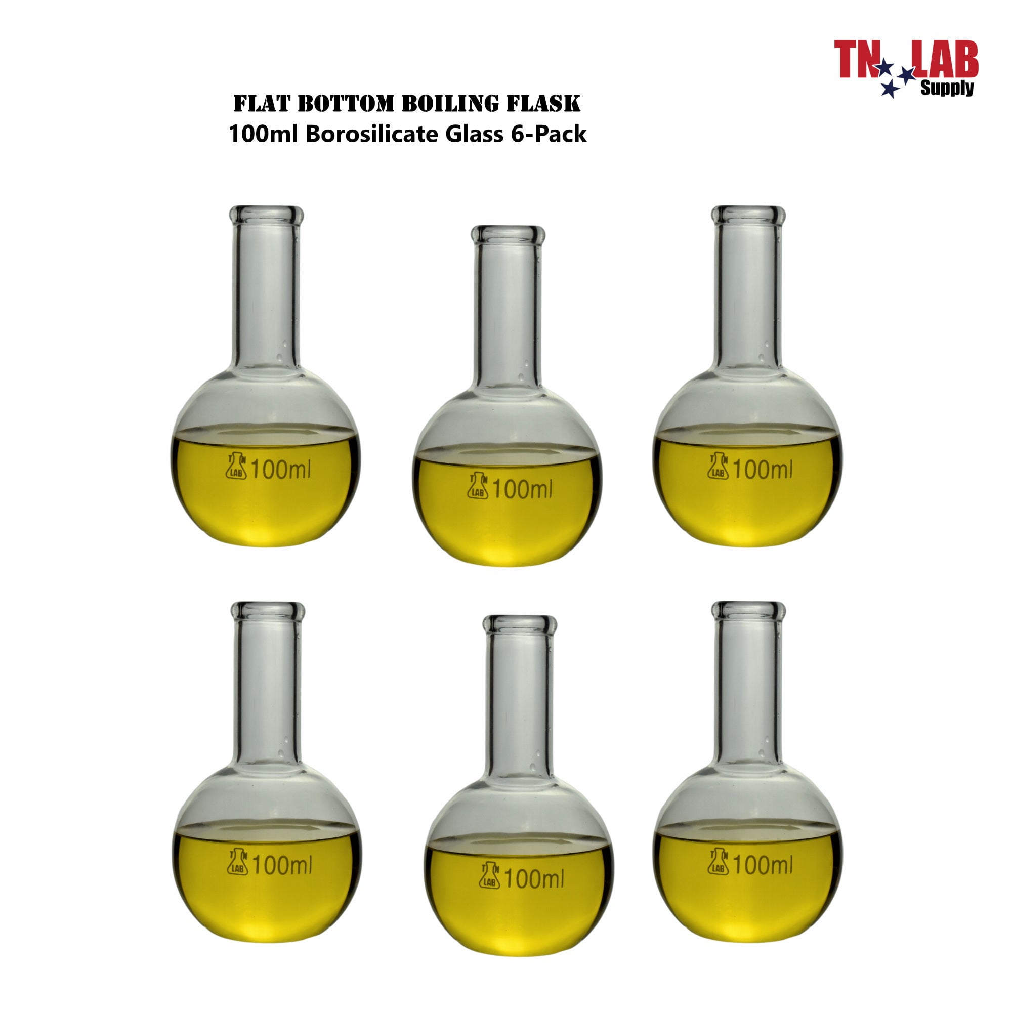 TN LAB Flat Bottom Boiling Flask 100ml 6-Pack (6) - Walmart.com