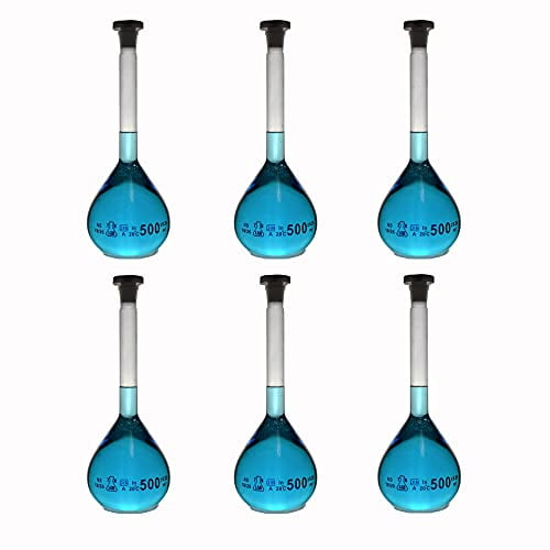 TN LAB Volumetric Flask 500ml Borosilicate Glass 19/26 Class A Accuracy ...